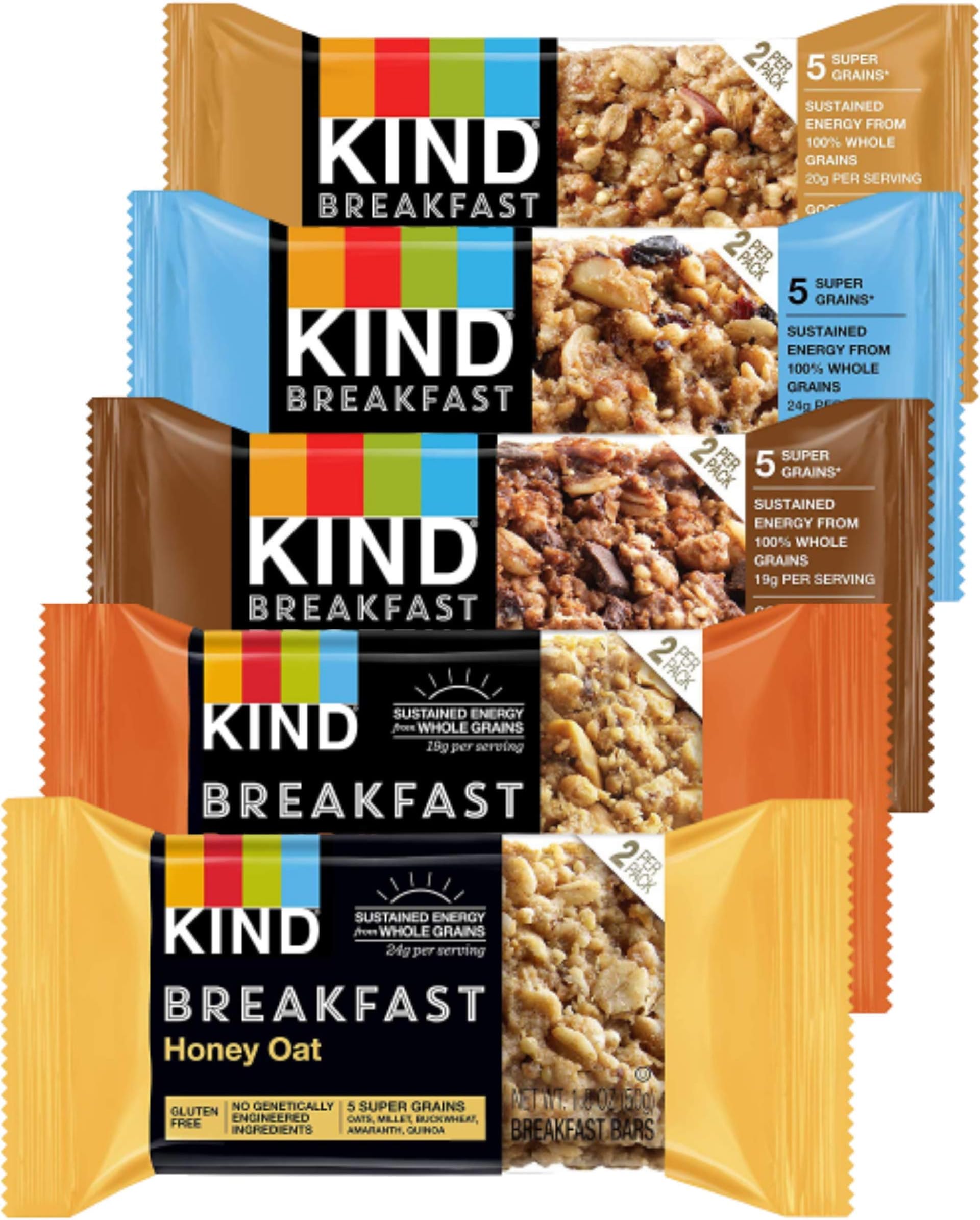 Amazon.com: Kind Breakfast Bars Variety 5 Flavors In Sanisco Packaging ...