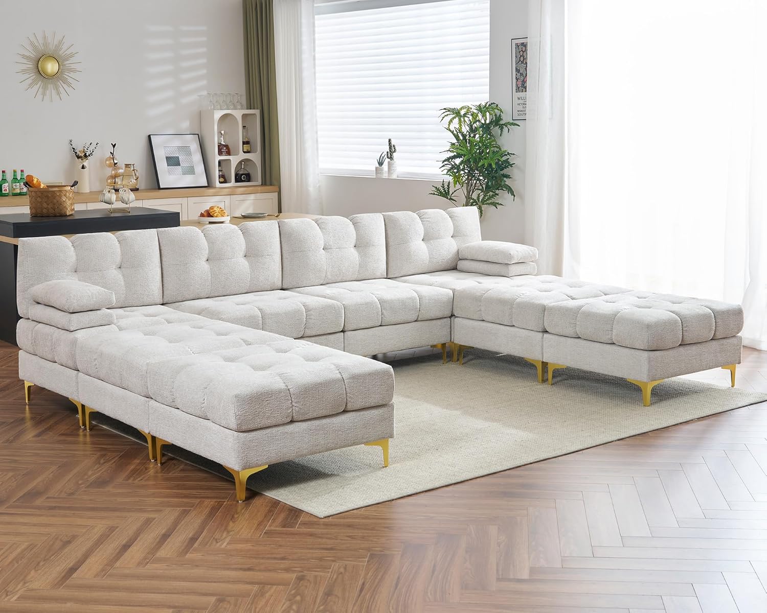 Amazon.com: PaPaJet 124 Inch Sectional Sofa, 8 Seater Modular Sectional ...