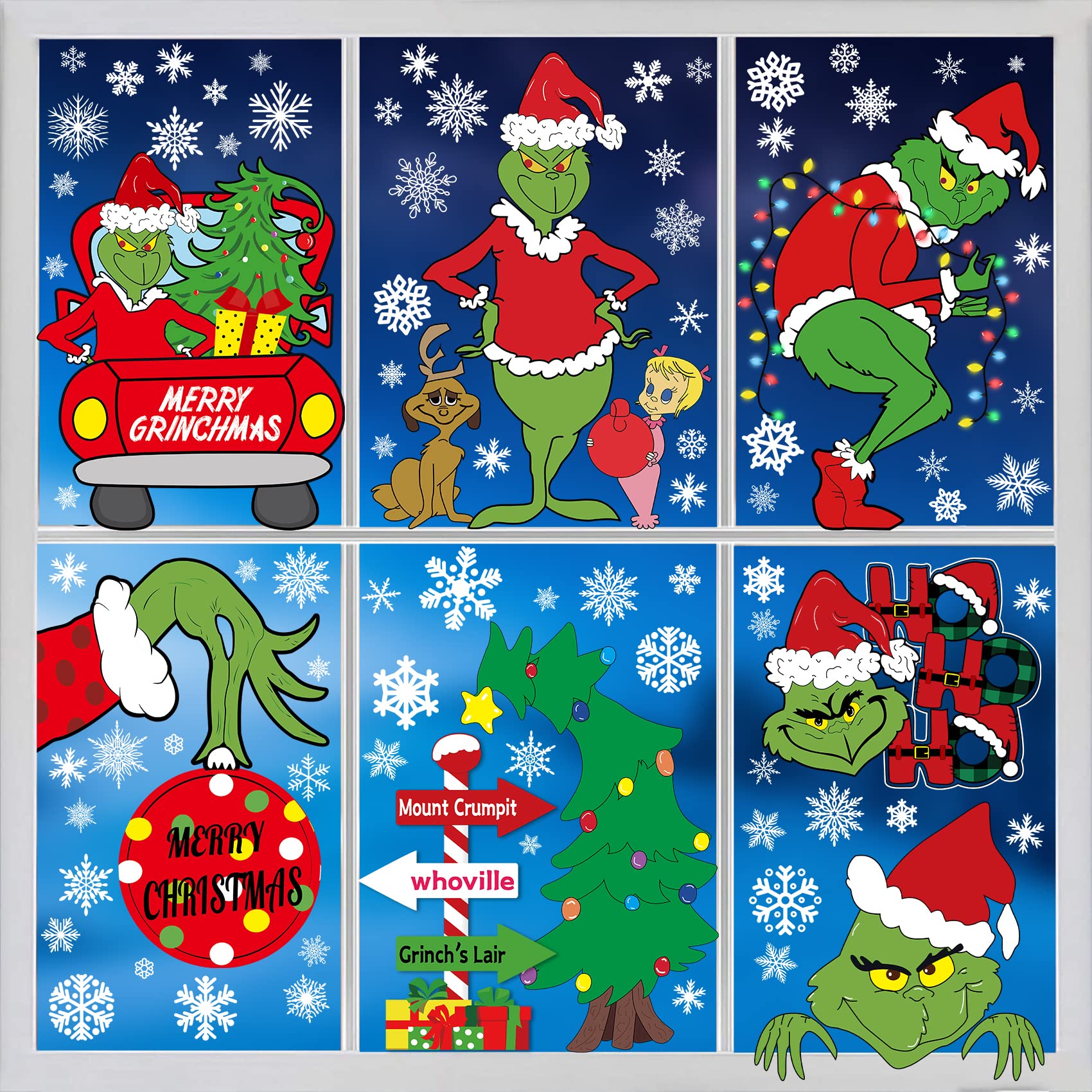 Buy Christmas Window Clings 8 Sheets Christmas Window Stickers Double buy-christmas-window-clings-8-sheets-christmas-window-stickers-double