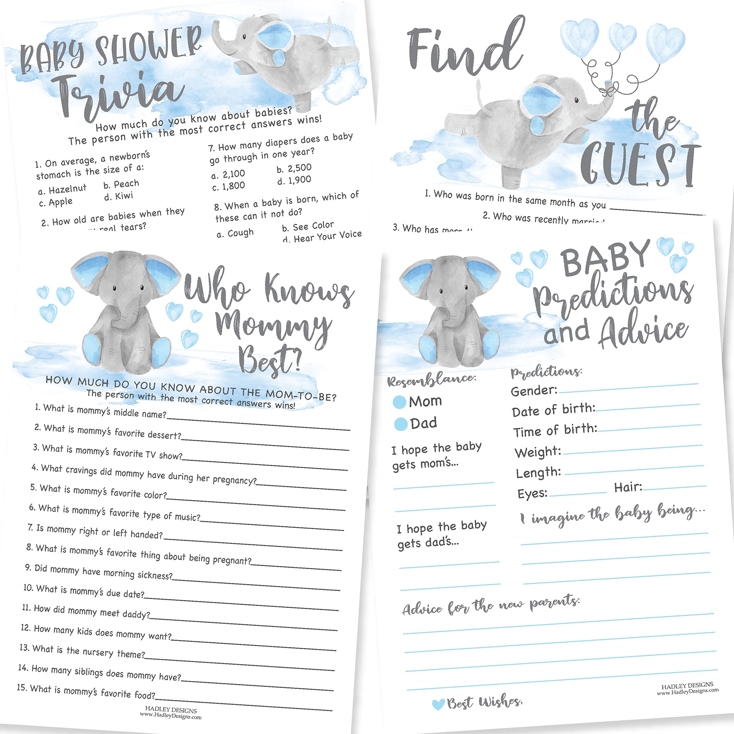 Buy 25 Elephant Who Knows Mommy Best, Baby Prediction And Advice Cards ...