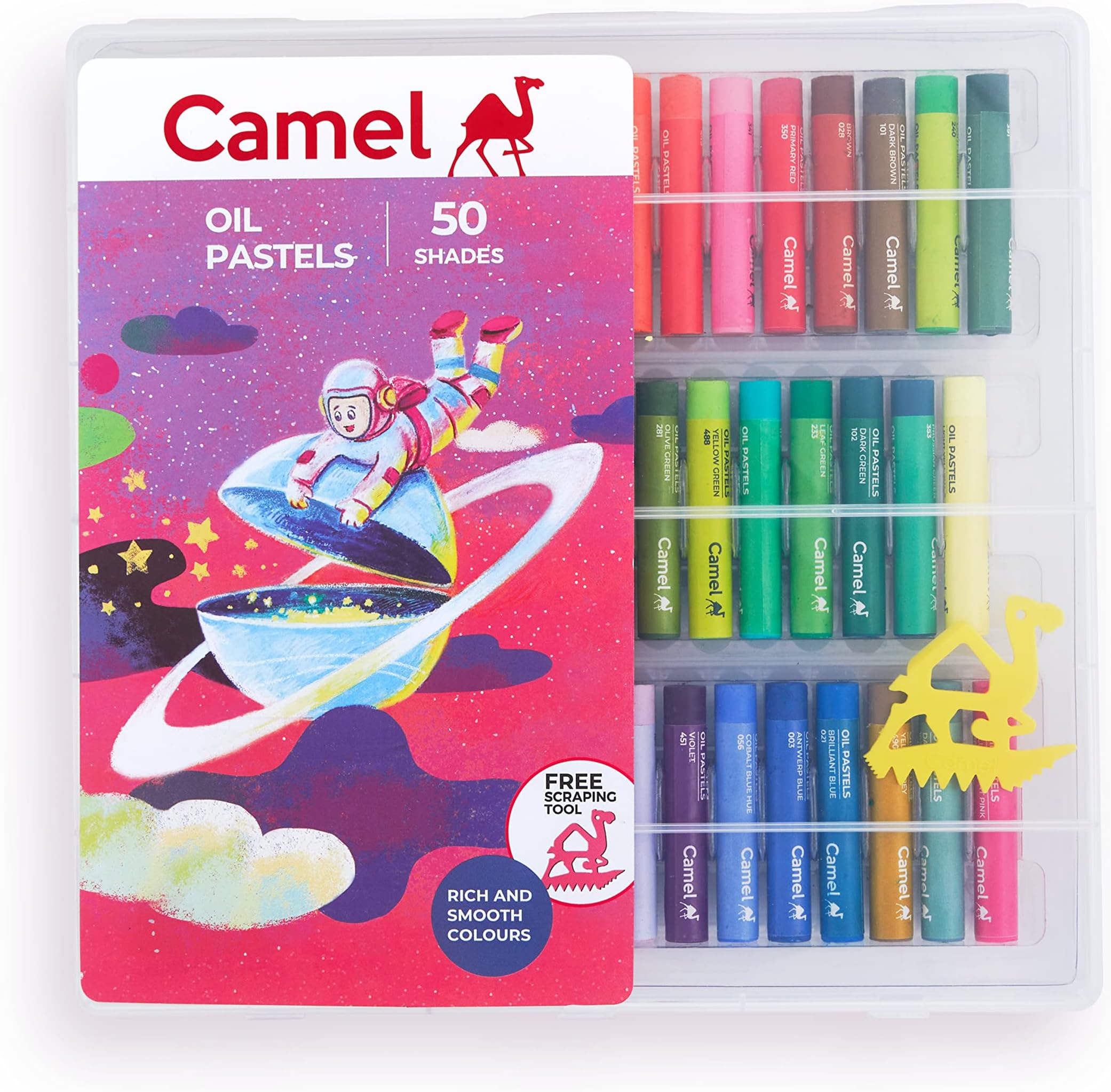Camel Oil Pastel With Reusable Plastic Box, Multicolor - 50 Shades ...