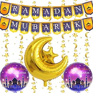 Ramadan Decorations for Home, Ramadan Mubarak Banner with Aluminium ...