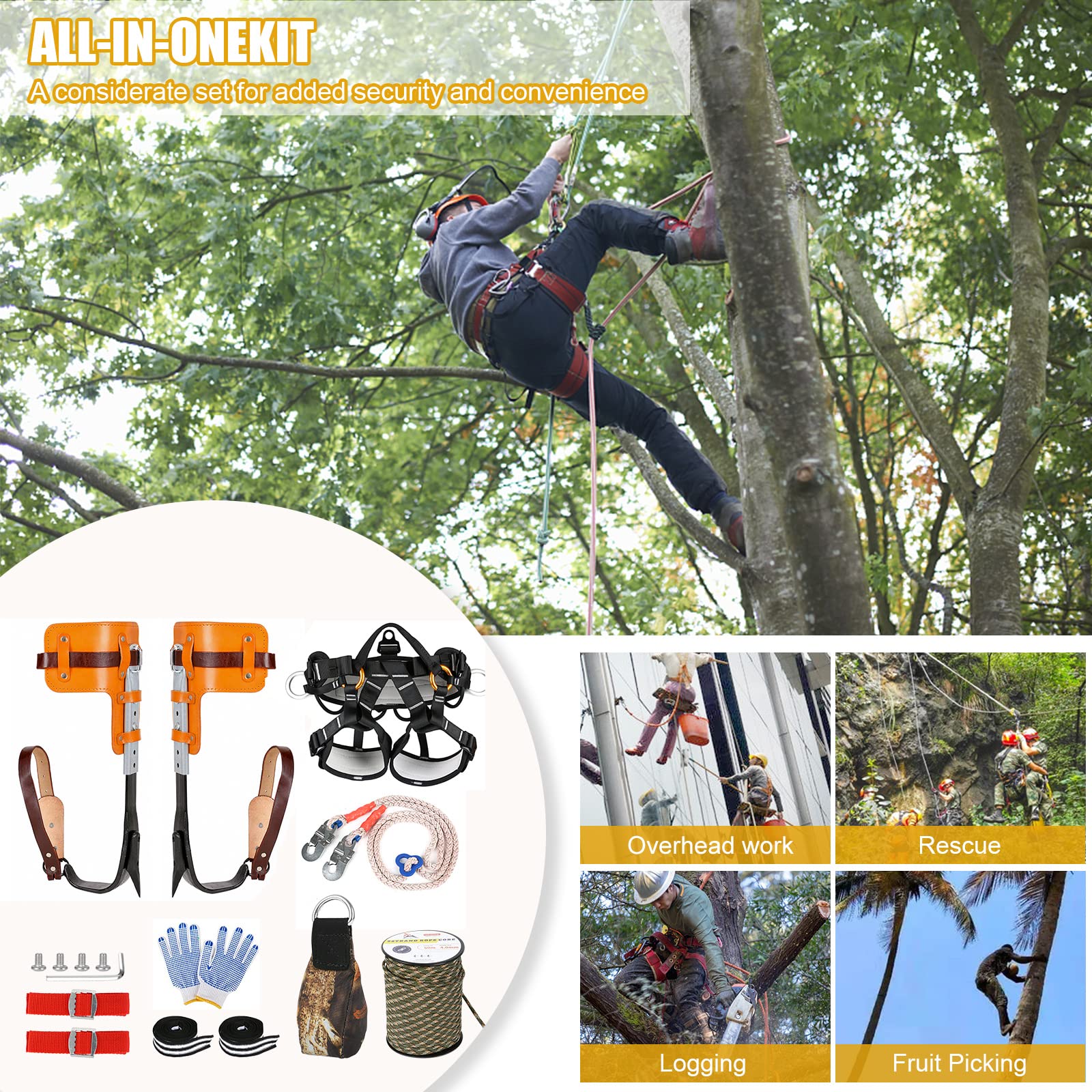 Snapklik.com : WMLBK Tree Climbing Gear Set, Upgraded Tree Climbing ...