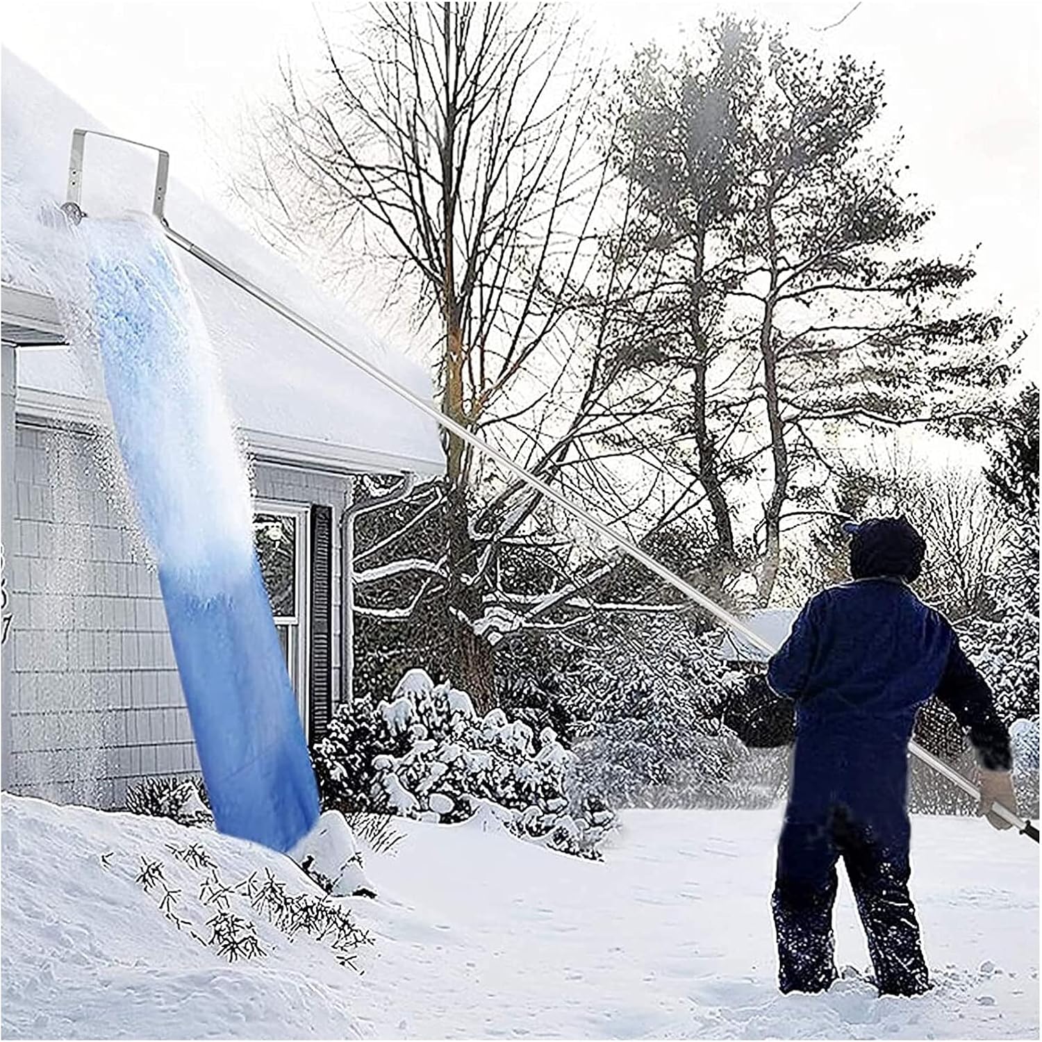 Amazon.com : IKASNA Snow Rake Aluminum Snow Roof Rake Roof Snow Removal ...