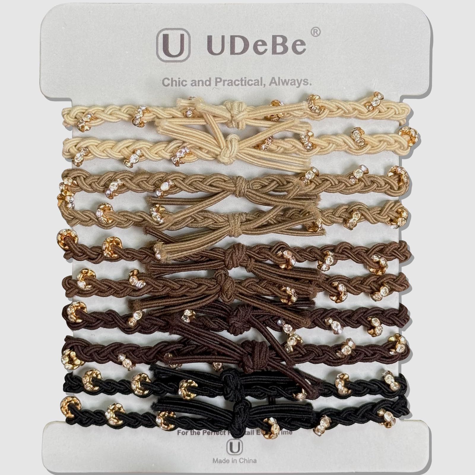 Amazon.com : UDeBe 10 Packs Star Hair Ties with Gold Beads – Thin ...