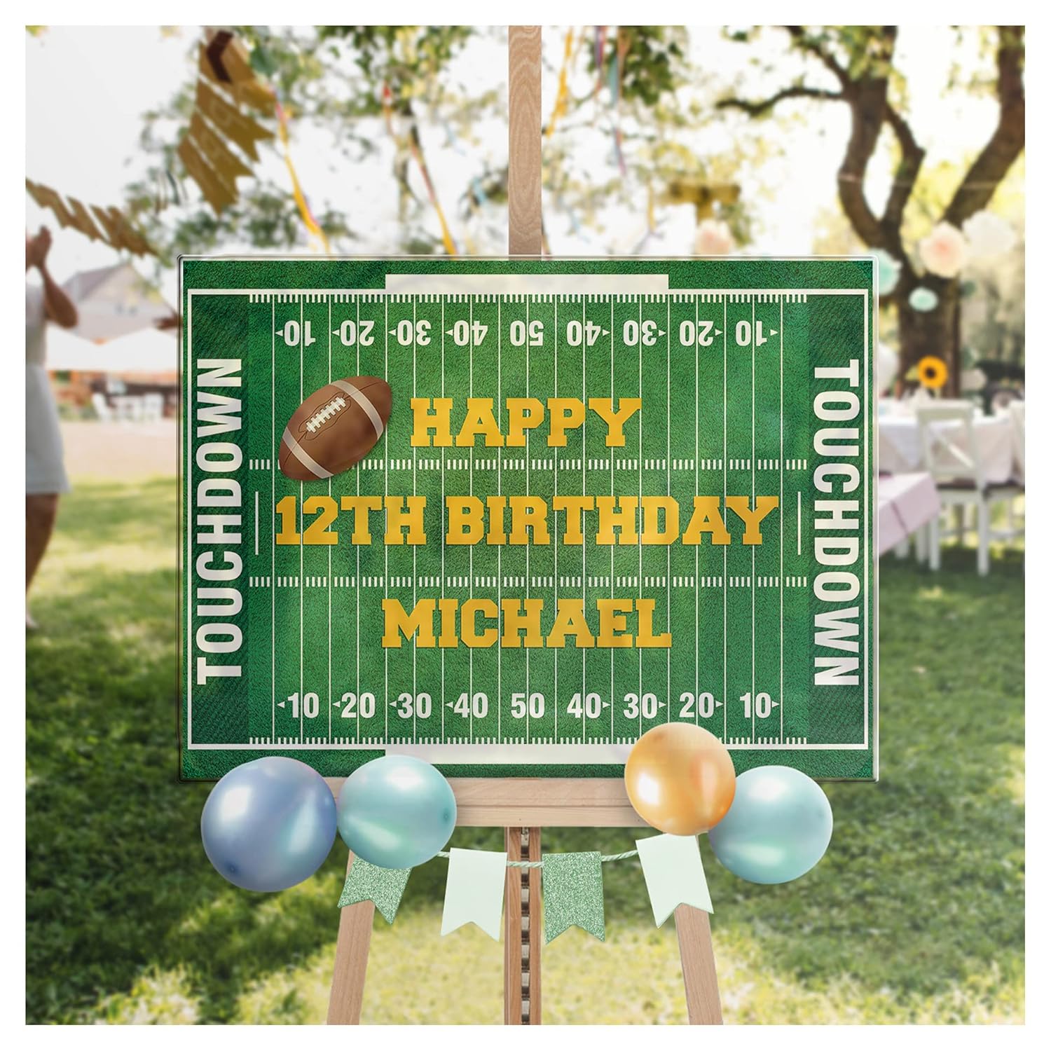 Amazon.com: Football Birthday Backdrop, Sports Theme Banner, American ...
