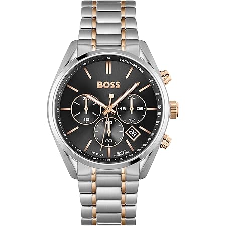 BOSS Chronograph Quartz Watch for Men with Two-Tone Stainless Steel ...