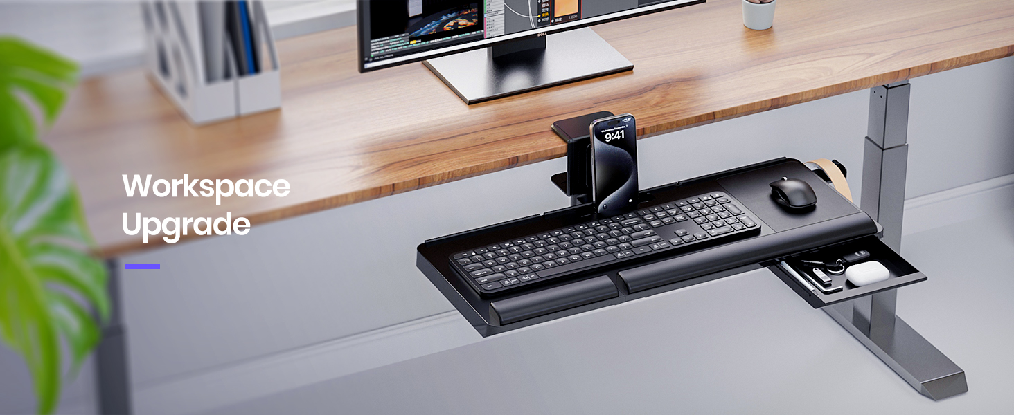 Watch Tilt&Height Adjustable Keyboard Tray Under Desk&Above Desk on ...