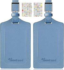 Amazon.com: CPCOIN Luggage Tag 2 Pack Premium PU Leather Bag Tags Privacy Protection Suitcase ID ...