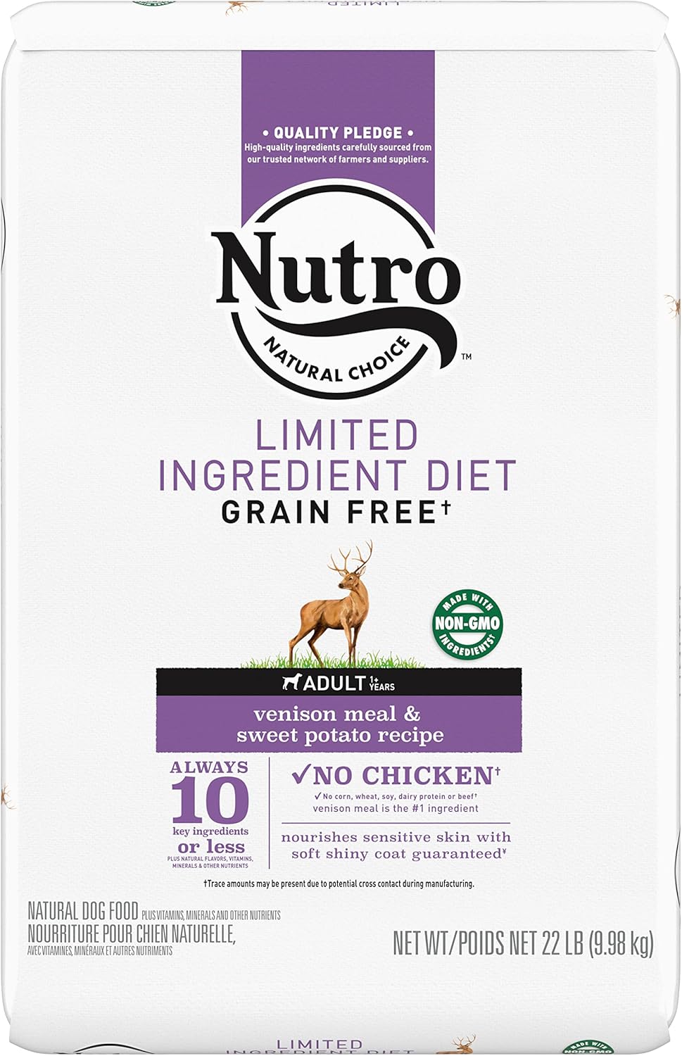 Amazon.com: NUTRO Limited Ingredient Diet Adult Dry Dog Food Venison ...