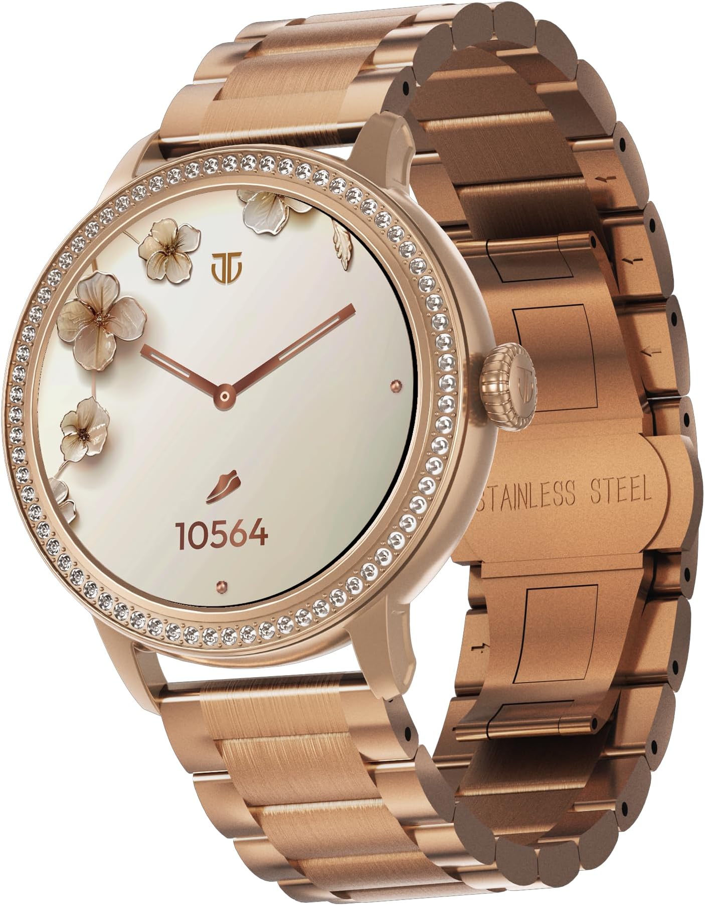 Titan Valerie 1.19" AMOLED Studded Stainless Steel Smart Watch for ...