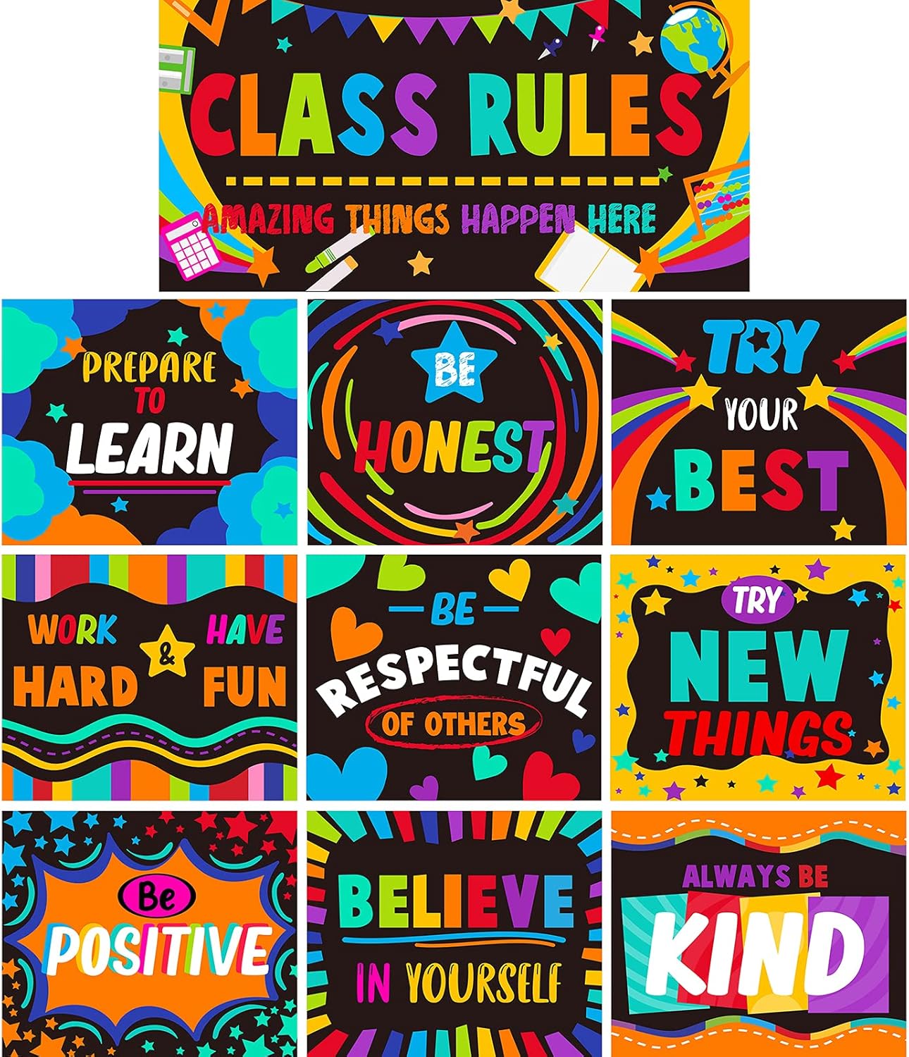 Motivational Classroom Rules Poster Set for All Australia | Ubuy