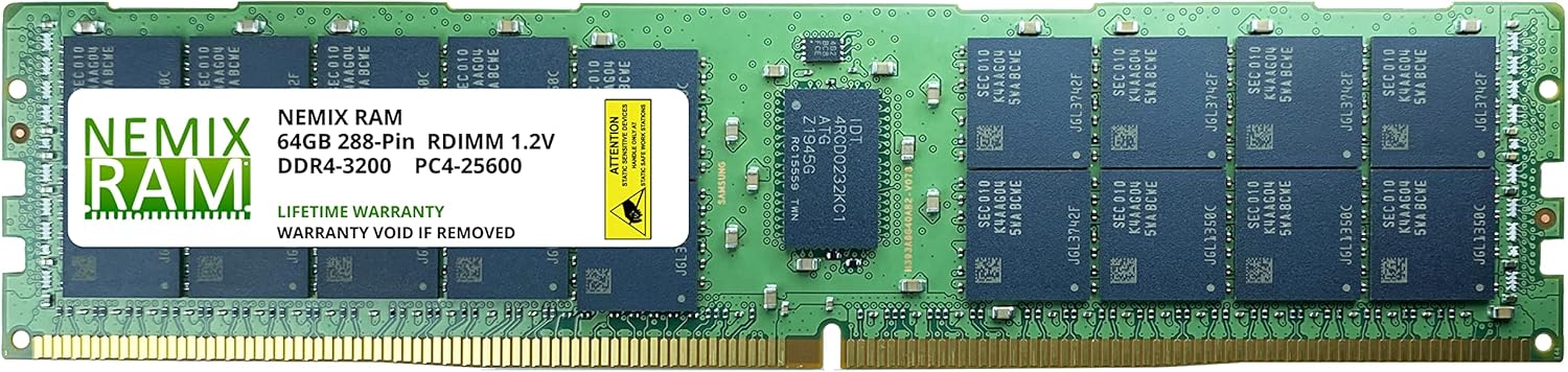 64GB DDR4-3200 PC4-25600 2Rx4 RDIMM ECC Registered Memory by NEMIX RAM ...