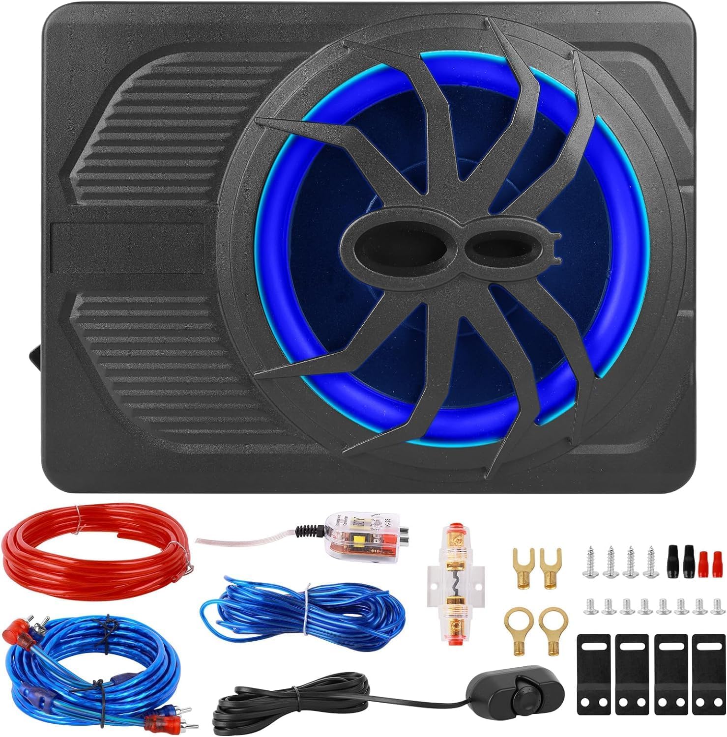 MOLOR 10" 800W Slim Under Seat Powered Car Subwoofer, Car/Truck Audio ...