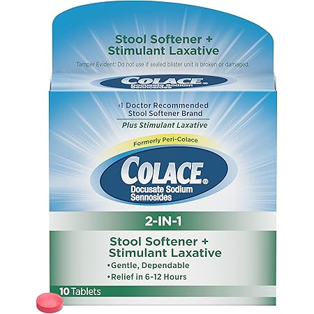 Amazon.com: Peri-Colace Stool Softener/Stimulant Laxative, Tablets 30 ...