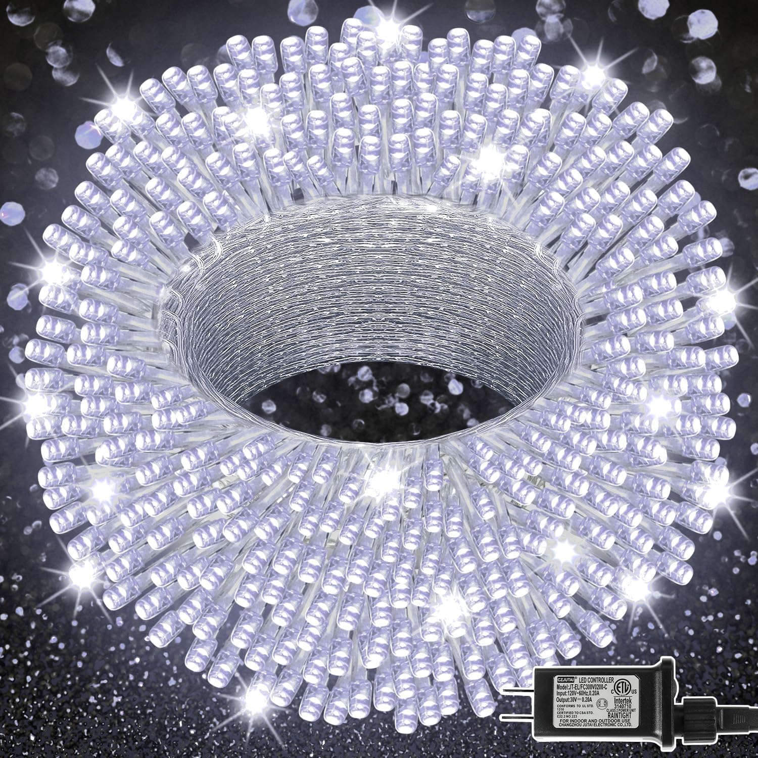 LJLNION 300 LED String Lights Outdoor Indoor, Extra Long 98.5FT Super ...