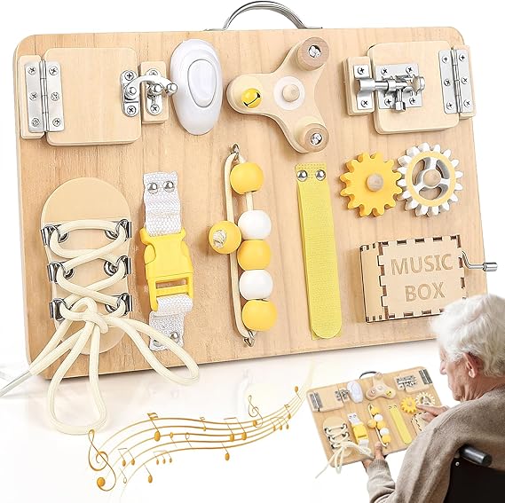 Amazon.com: Joyreal Fidget Busy Board for Adults with Dementia,Engaging ...