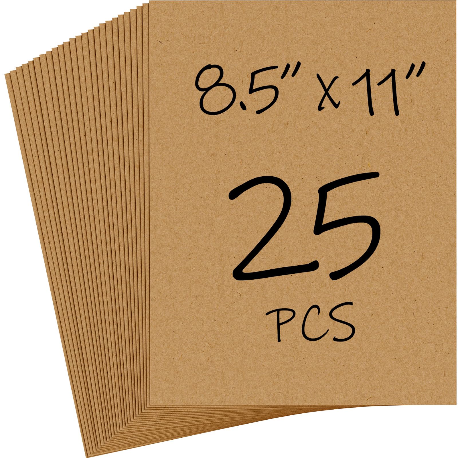Snapklik.com : 25 Sheets Brown Kraft Cardstock 8.5 X 11, 92lb/250gsm ...