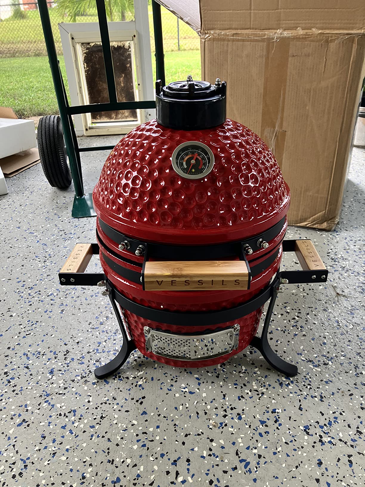 $31/mo - Finance VESSILS 12.6-in W Kamado Charcoal BBQ Grill – Heavy Duty Ceramic Barbecue ...