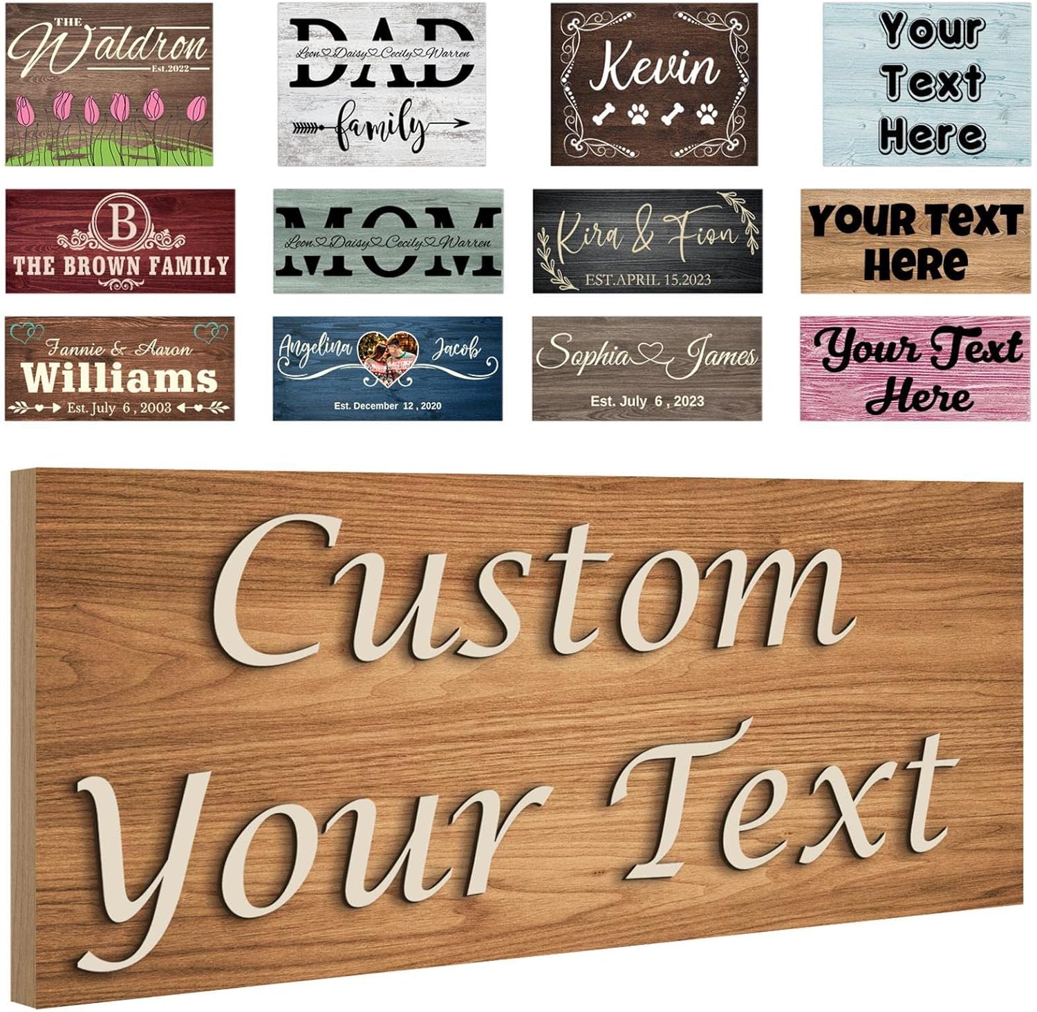 Amazon.com: Custom Signs Personalized Wood Sign 3D Home Decor Gifts ...