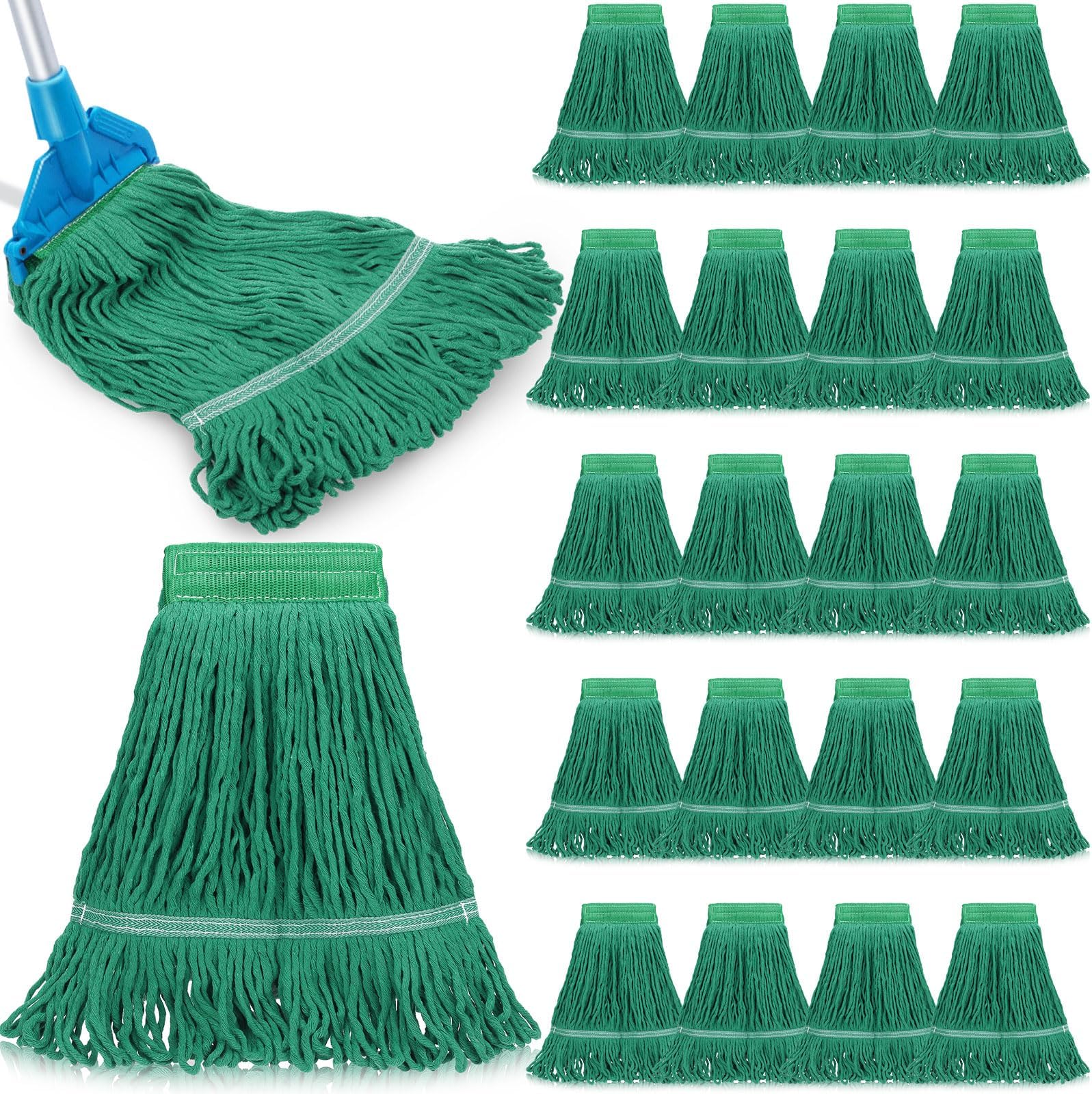 Amazon.com: Roshtia 20 Pcs Commercial Mop Head Mop Head Replacement ...