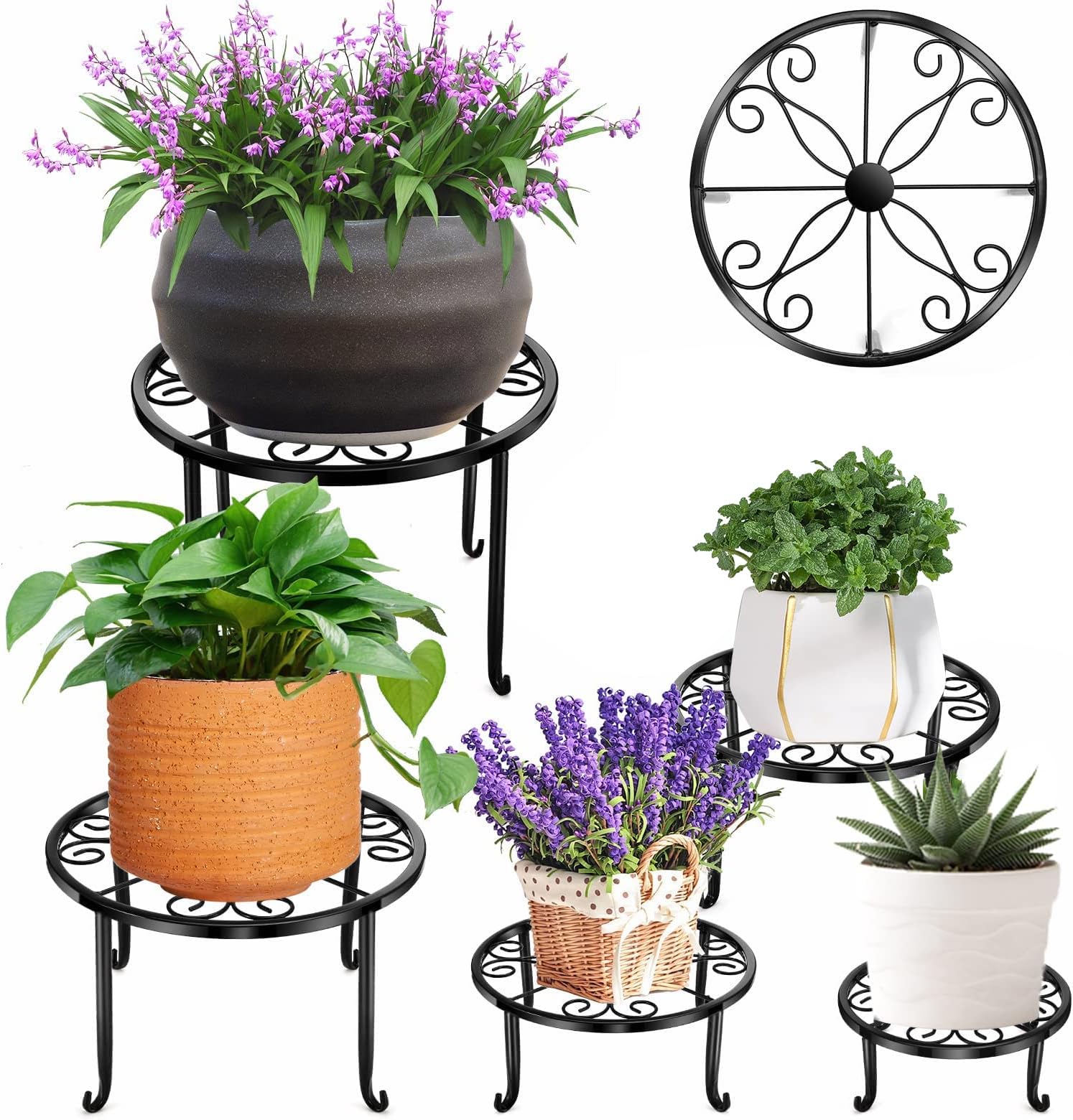 MUAEEOK Support pour Plantes en Pot, [Lot de 5] Étagère Plantes ...