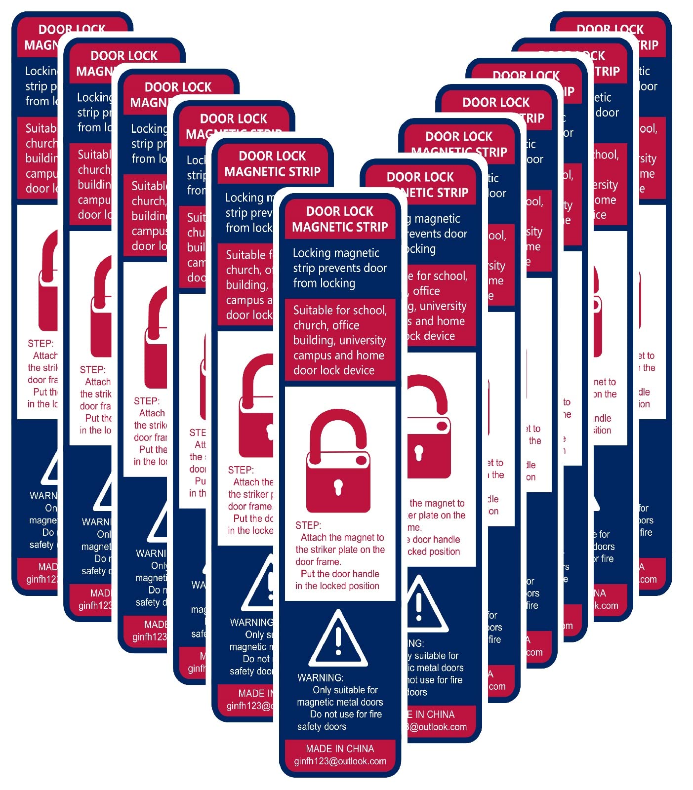 Amazon.com: 12 Pack Magnetic Tape Magnetic Lockdown Strips Iron Door ...