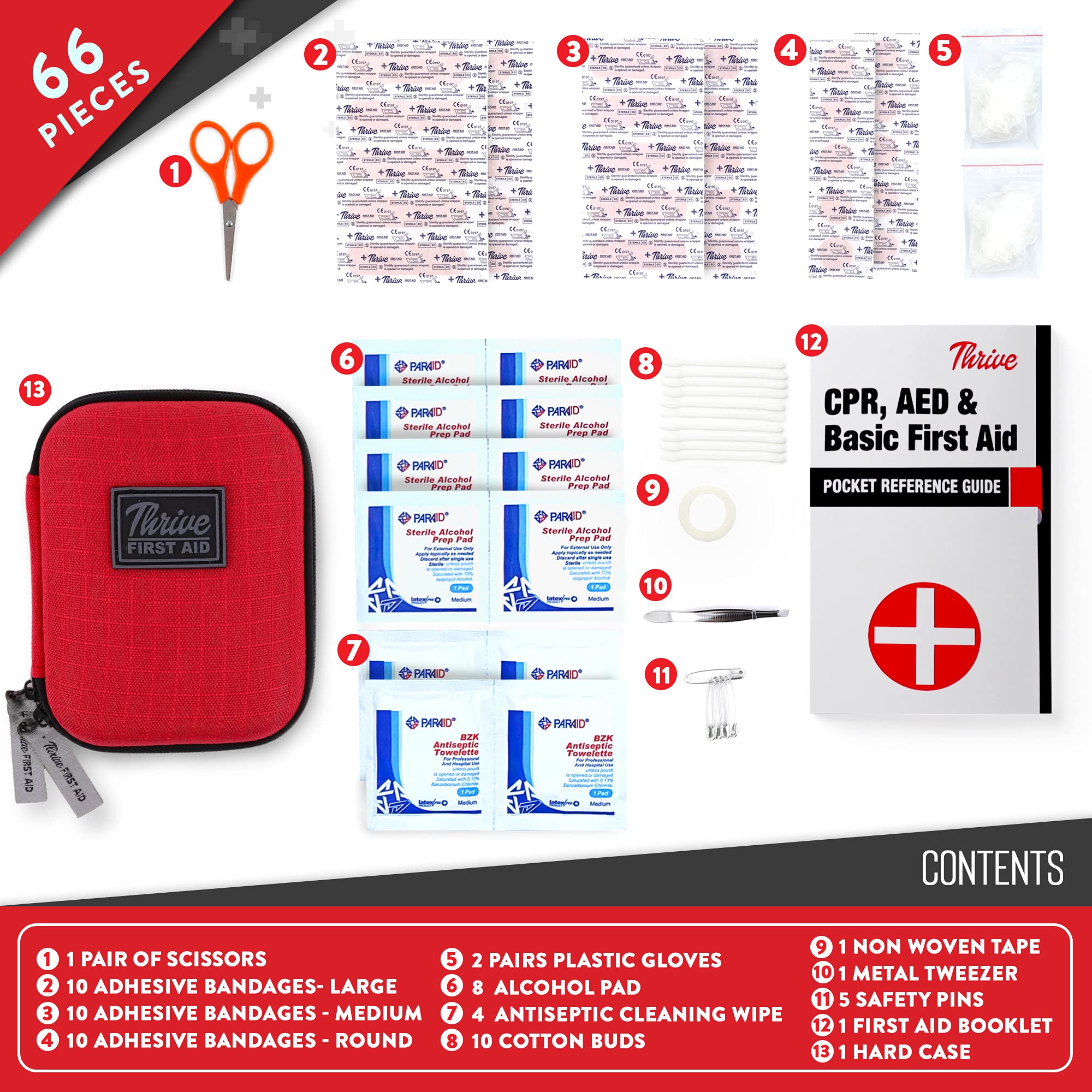 Buy Thrive Mini First Aid Kit Travel Size(66 Piece Shell Case) - First ...