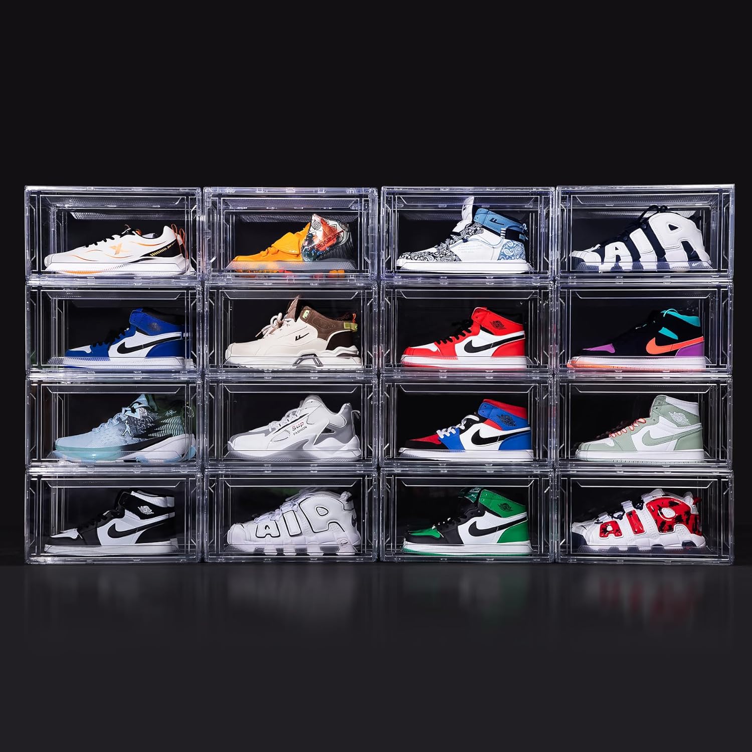Amazon.com: 12 Pack Acrylic Clear Shoe Box With Magnetic Door, Large ...