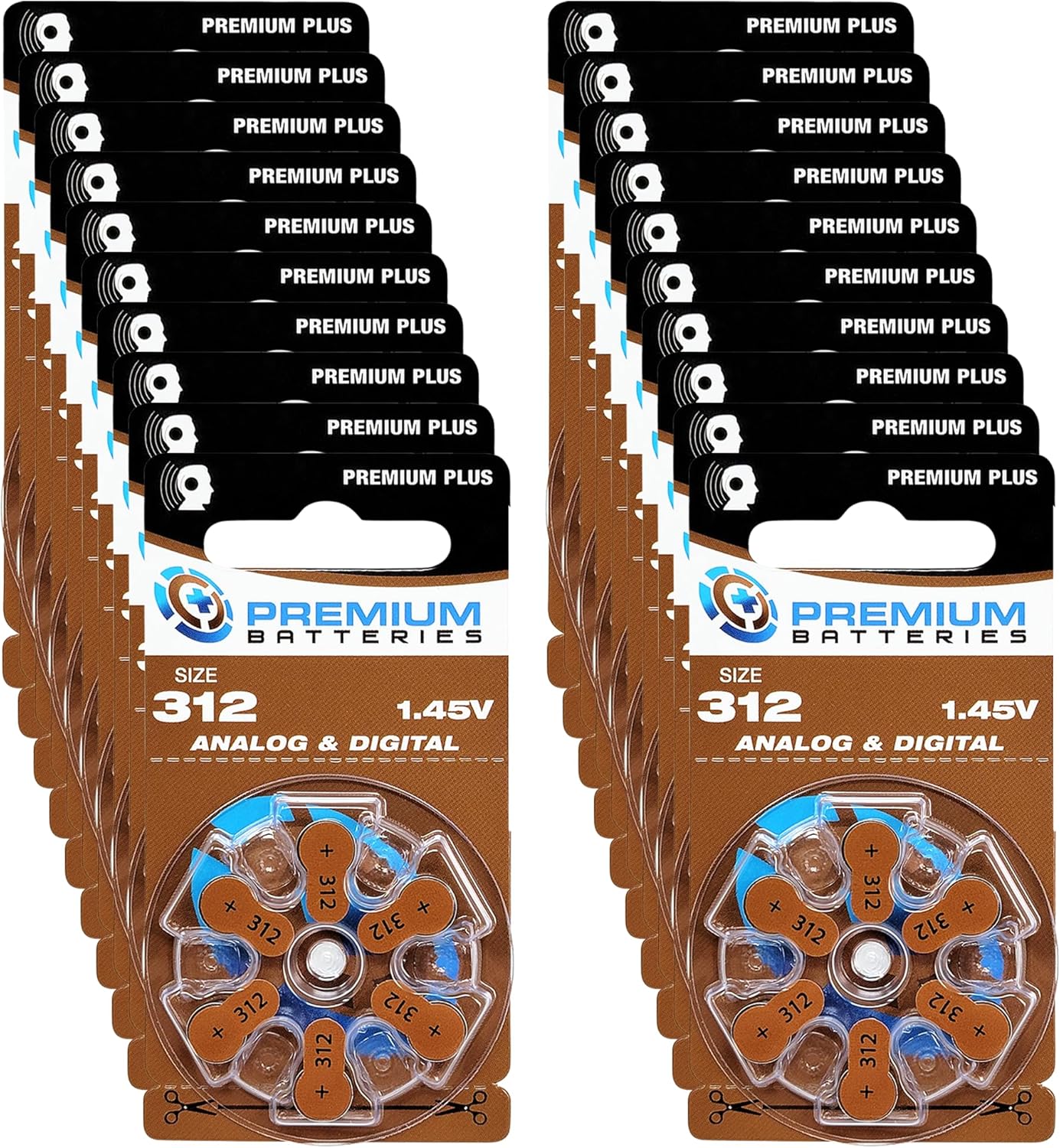 Amazon.com: Premium Batteries Size 312, ZA312, PR41, P312 1.45V Zinc ...