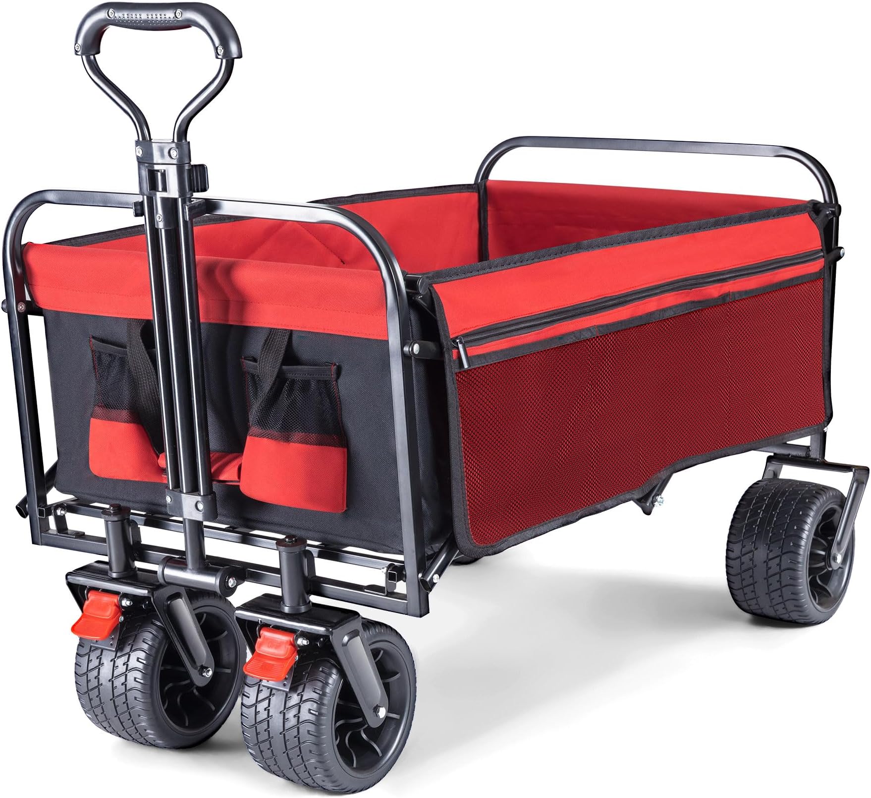 BedStory All Terrain Wheels With Brakes Collapsible Beach Trolley with ...