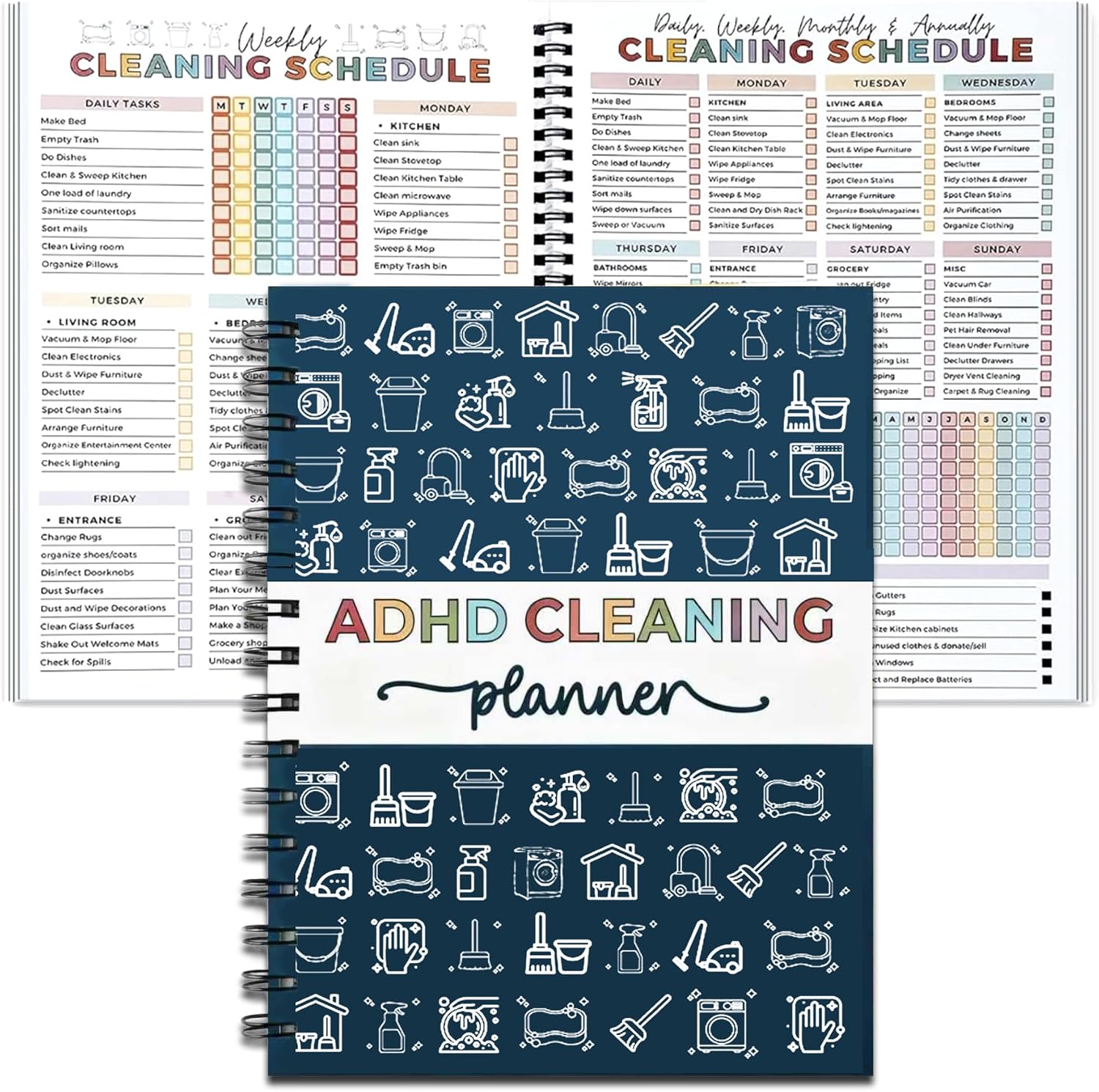 ADHD Cleaning Planner for Adults, Reusable adhd Cleaning Schedule ...