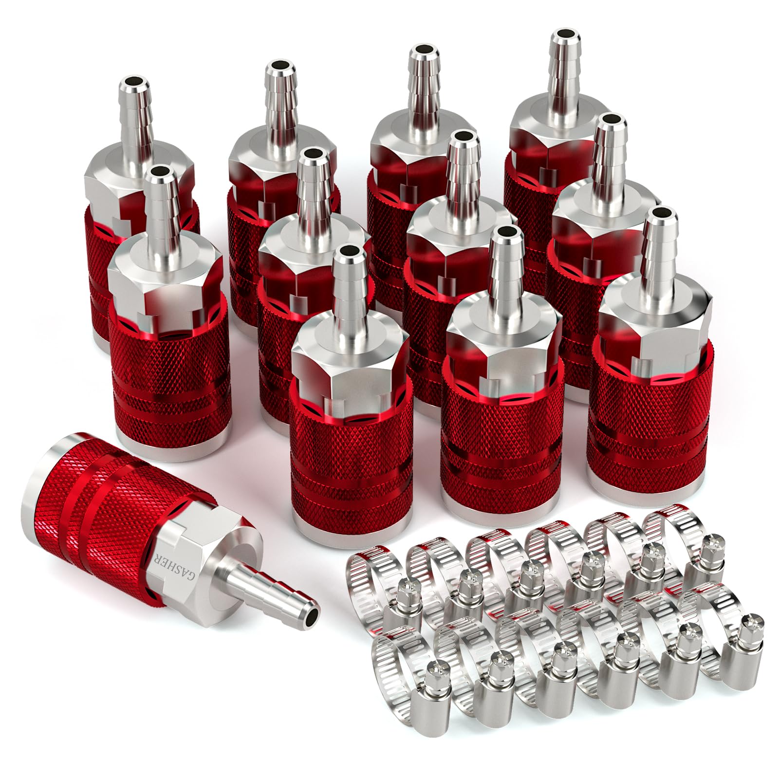 Snapklik.com : GASHER 12Pcs Red Industrial Air Coupling