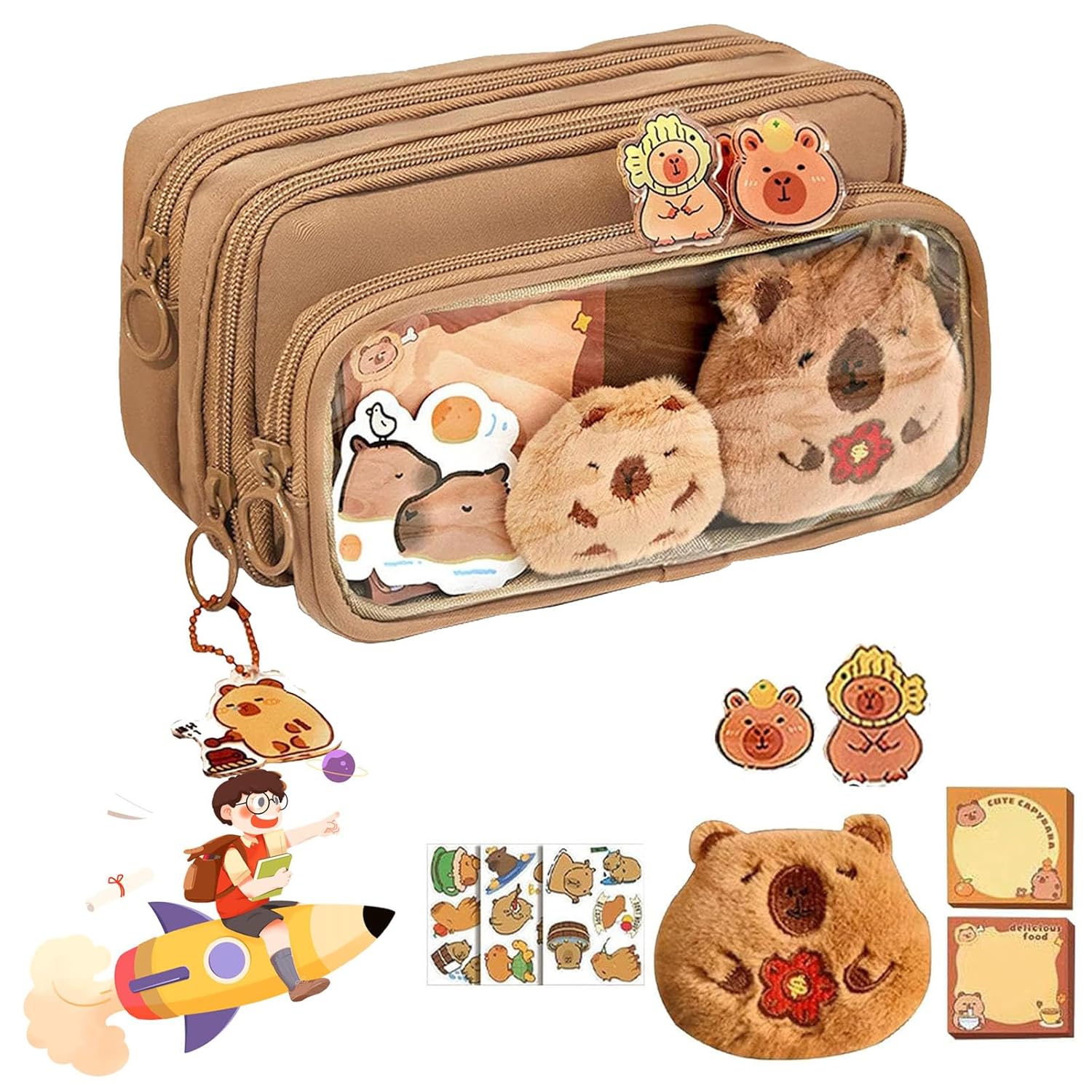 Capybara Pencil Case, Capibara Pencil Case, Aesthetic Capibara Pencil ...