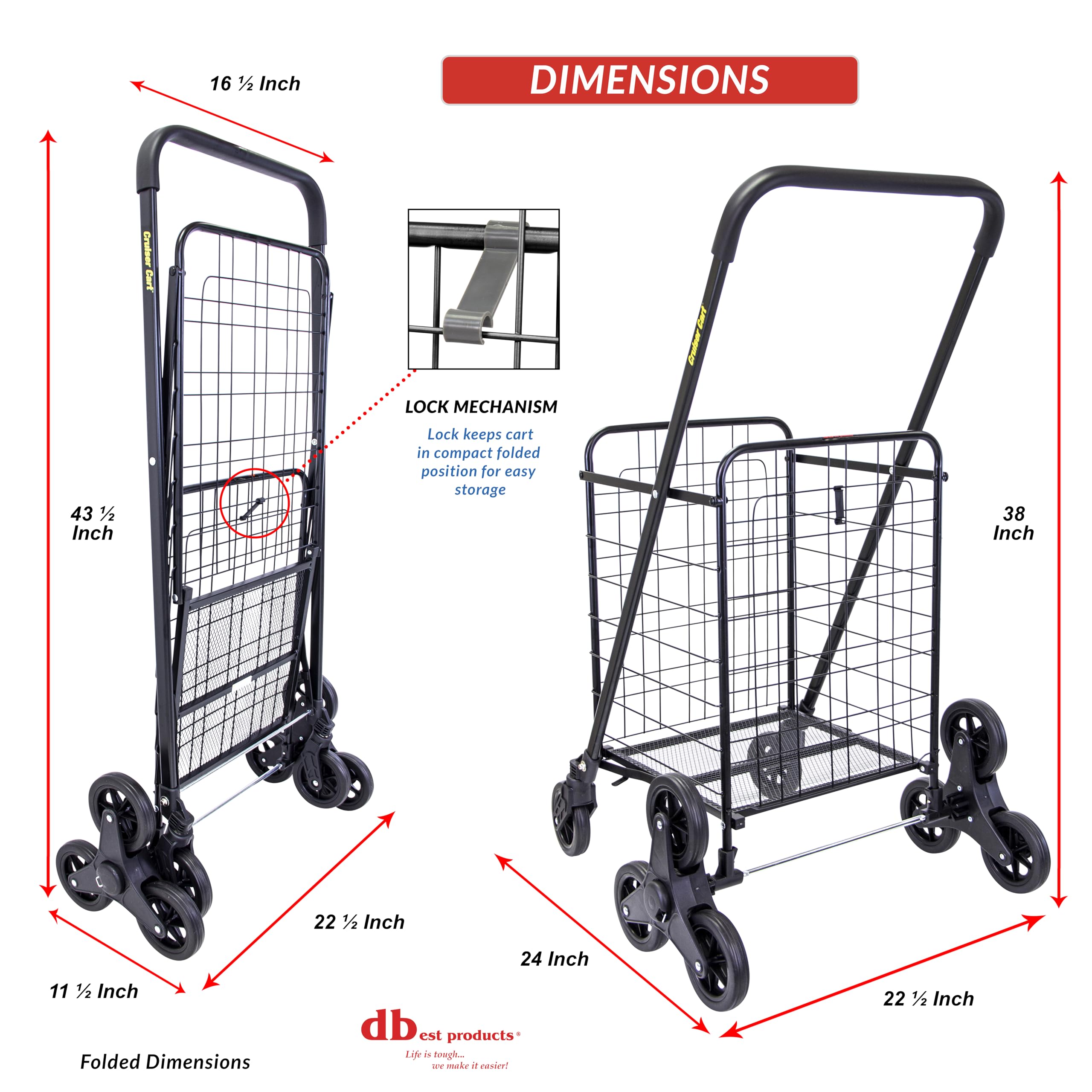 Snapklik.com : Dbest Products Stair Climber Cruiser Cart Shopping ...