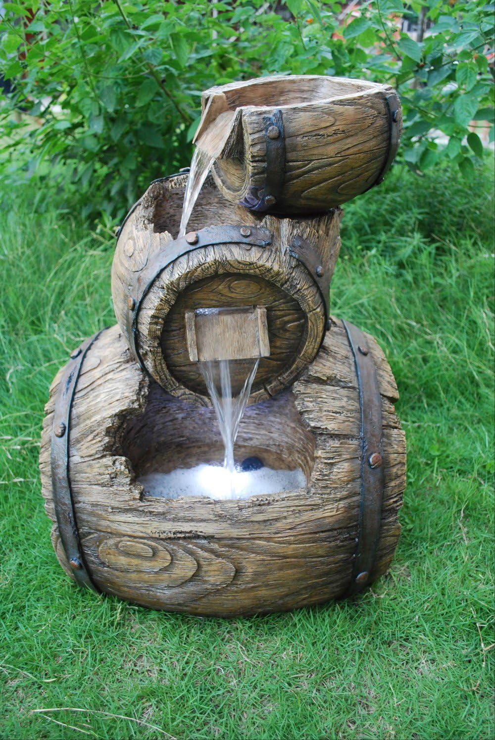 Amazon.com : 3 Stacked Barrels Water Feature : Patio, Lawn & Garden