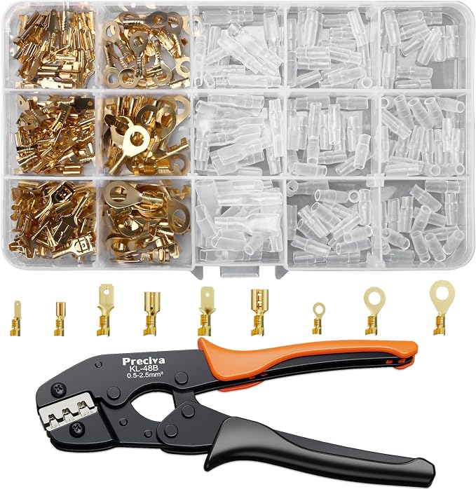 Preciva Terminal Crimper Tool Kit, Professional Ratcheting Wire ...