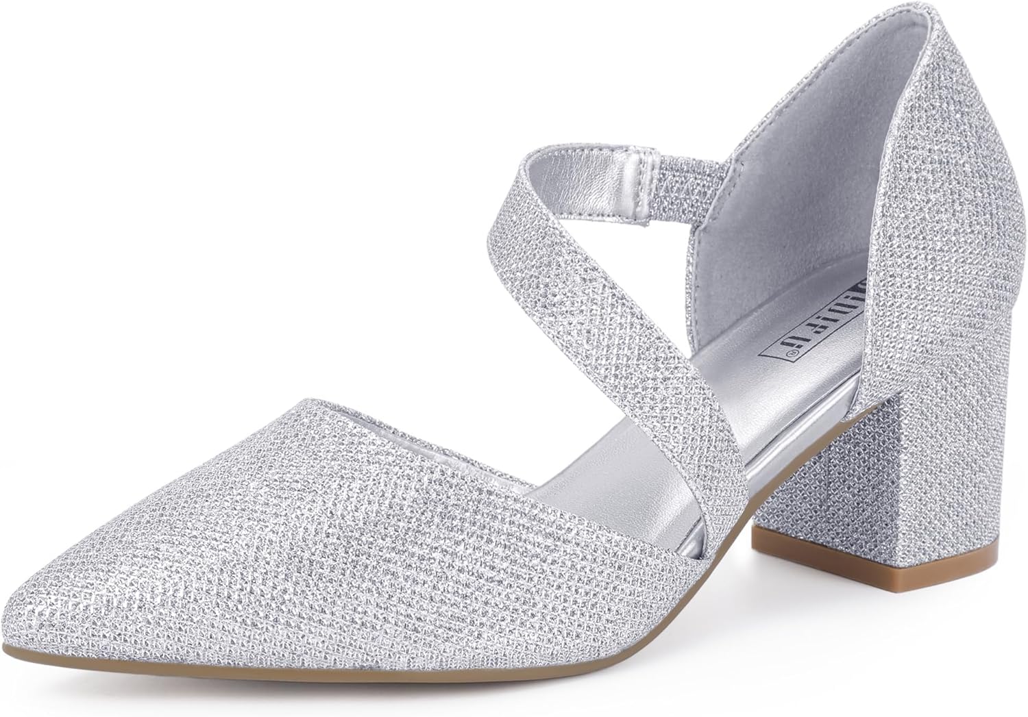 IDIFU IN2 Women's Pumps Closed Toe Strappy Heels Low Block Chunky Heels ...