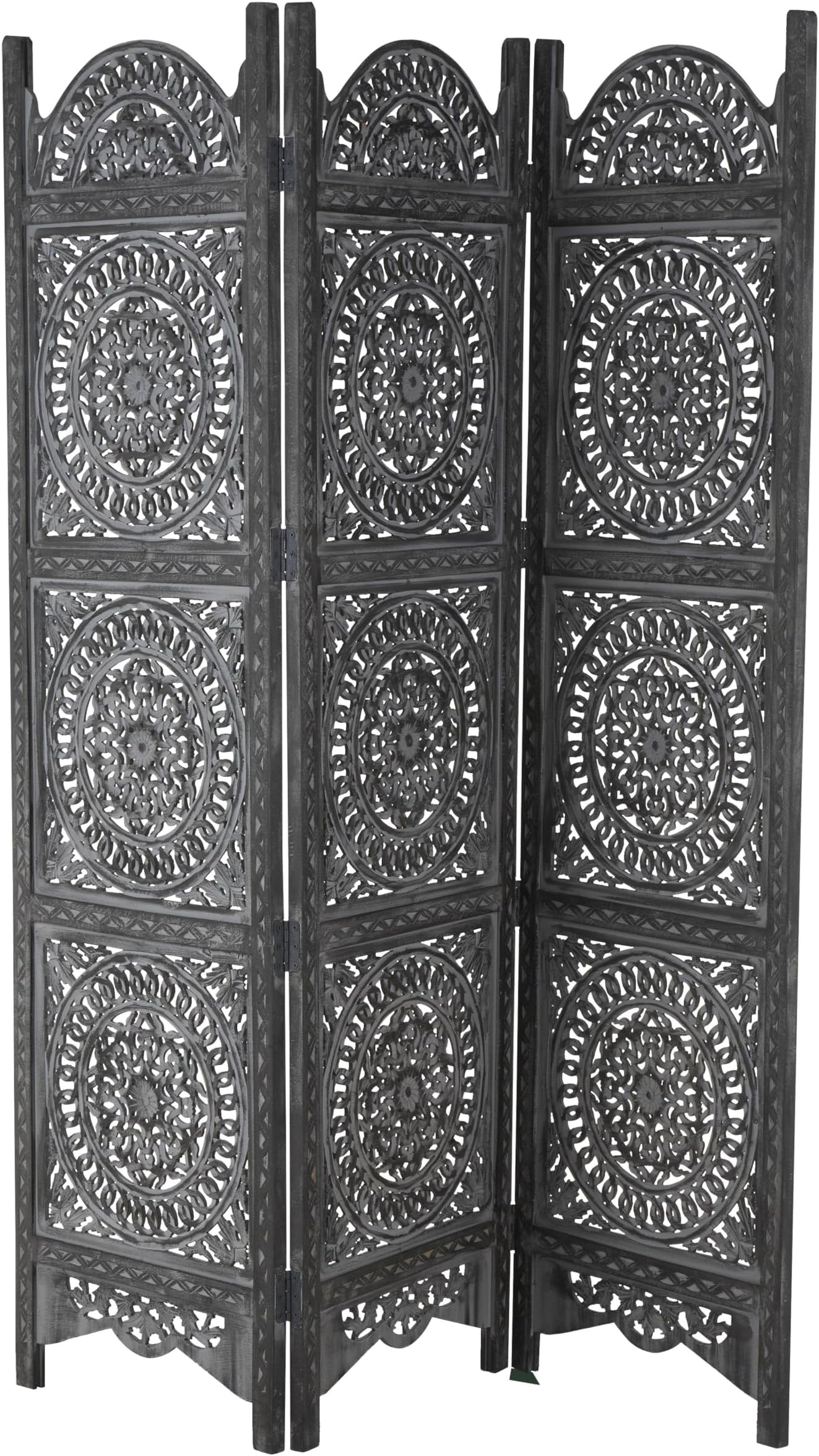 Amazon.com: Deco 79 Wood Floral Handmade Partition Room Divider Screen ...