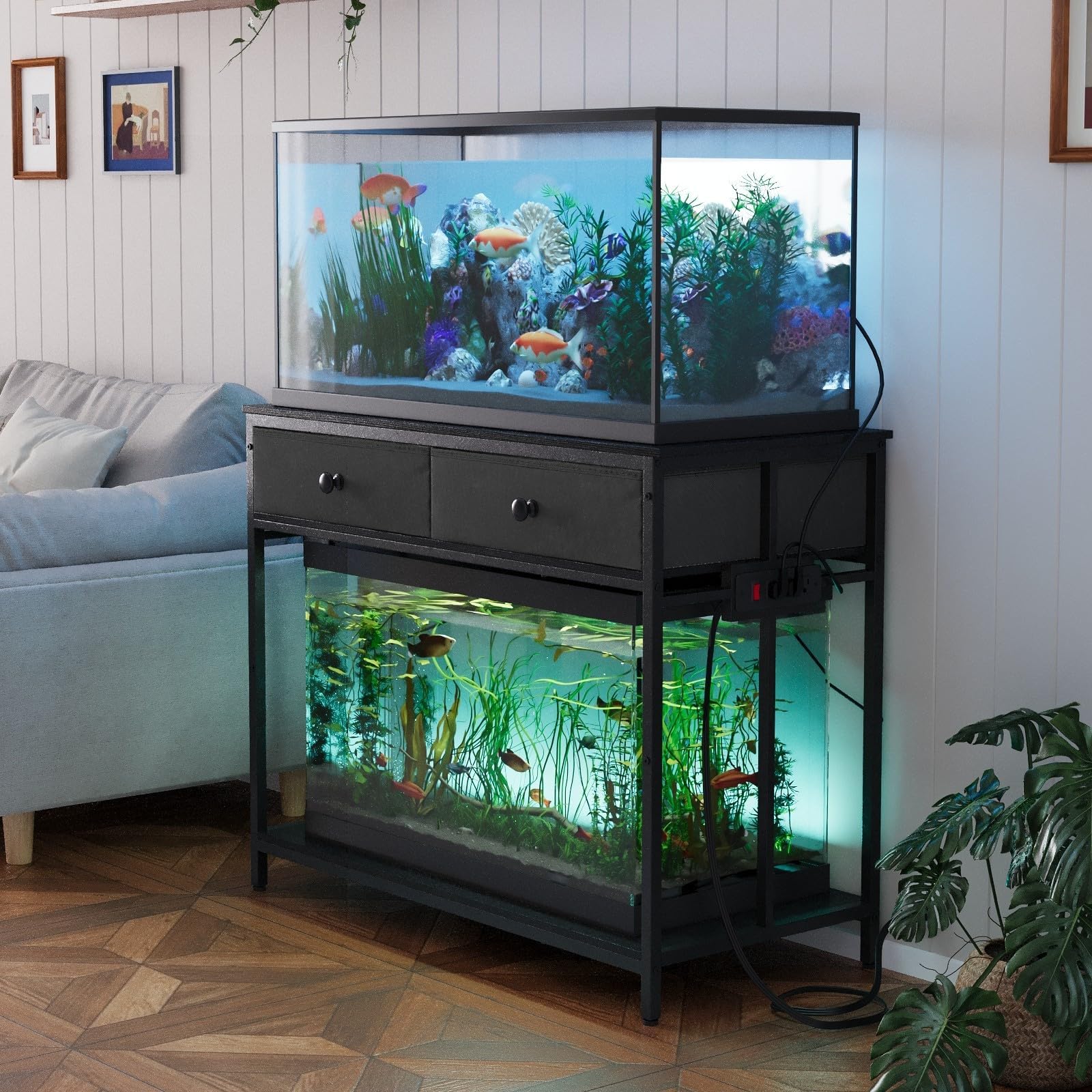 Amazon.com: Tatub 40-50 Gallon Fish Tank Stand with Power Outlets ...