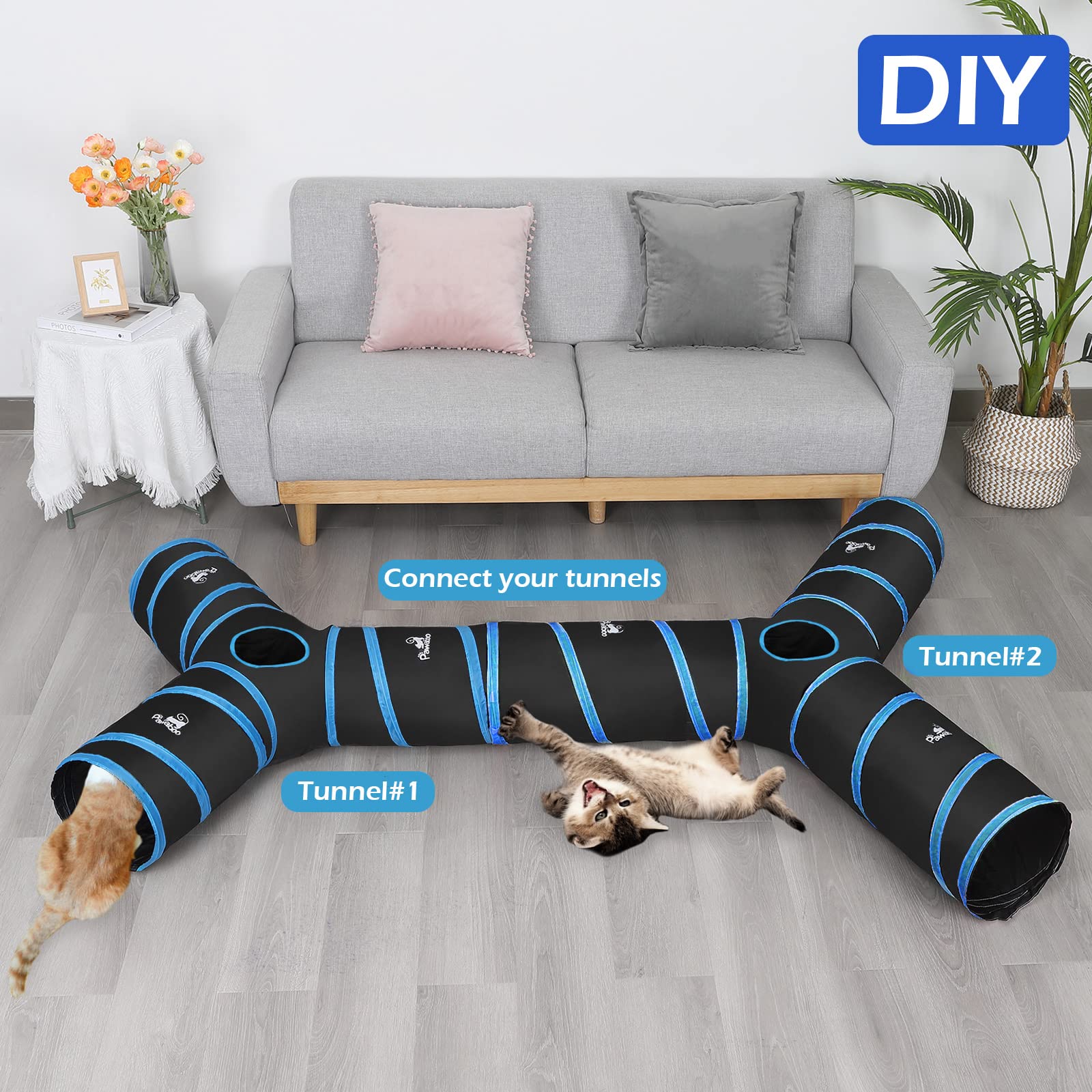 Snapklik.com : Pawaboo Cat Tunnel Tube - 3-Way Tunnels 25x53cm ...