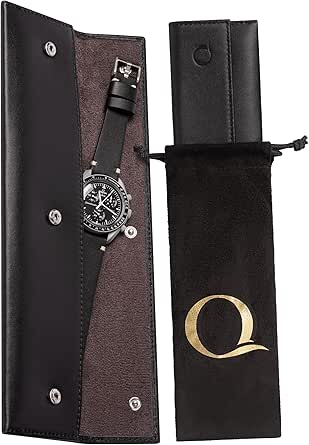 Amazon.com: QWATCHBANDS Watch Sleeve Pouch - Full Grain Napa Leather ...