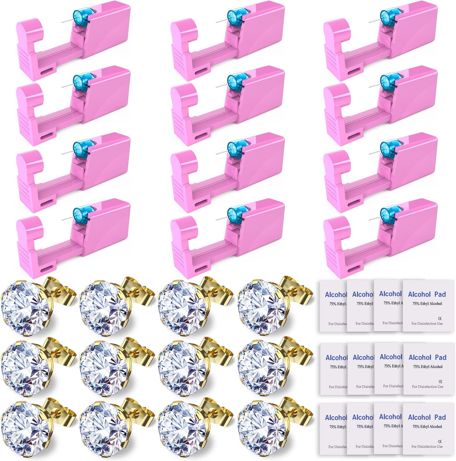 Amazon.com: Novopiercing Self Ear Piercing Gun Kit - 36 Pieces with 12 ...