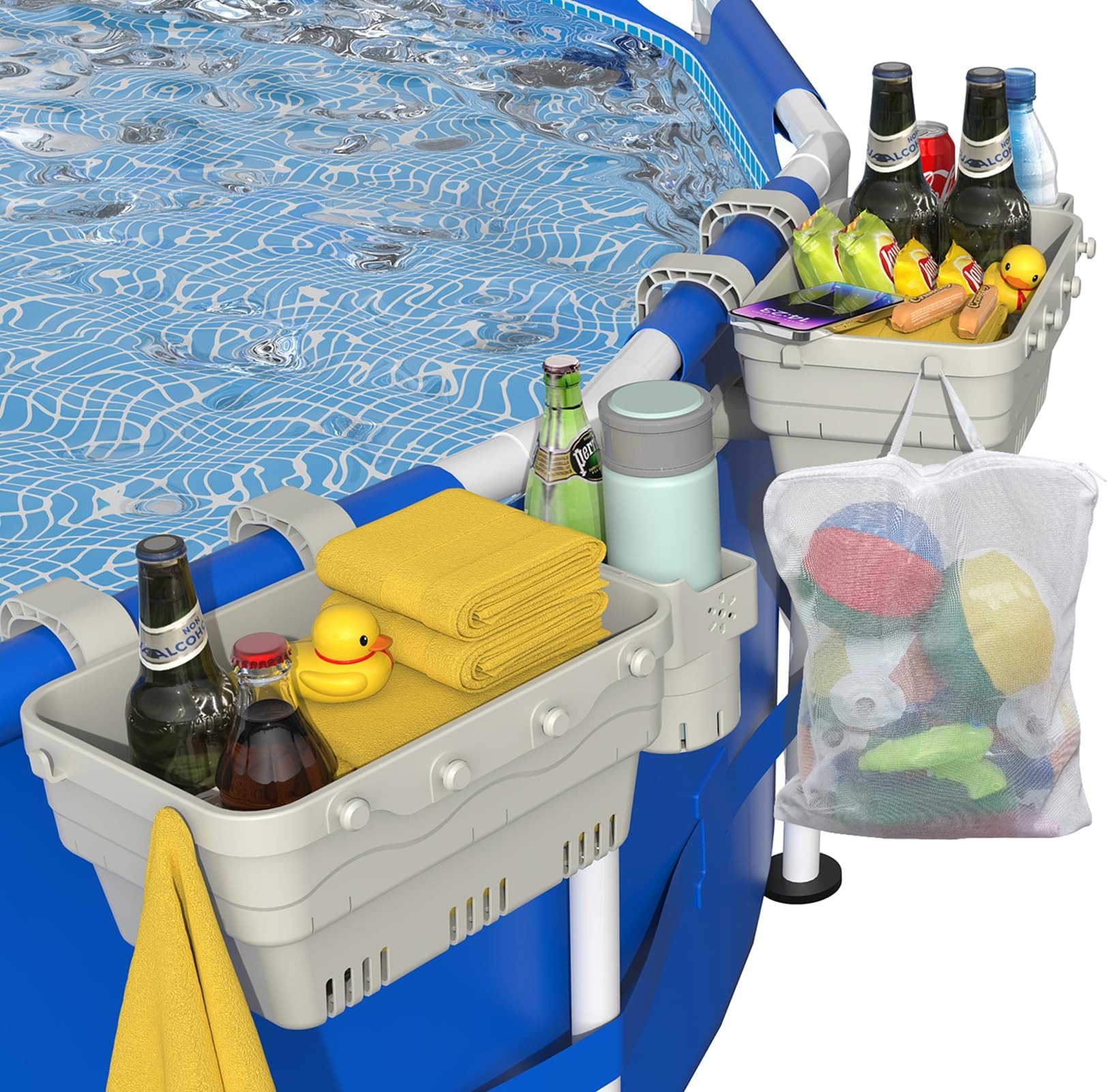 Amazon.com: Teisaiko Poolside Storage Basket - Above Ground Pool ...