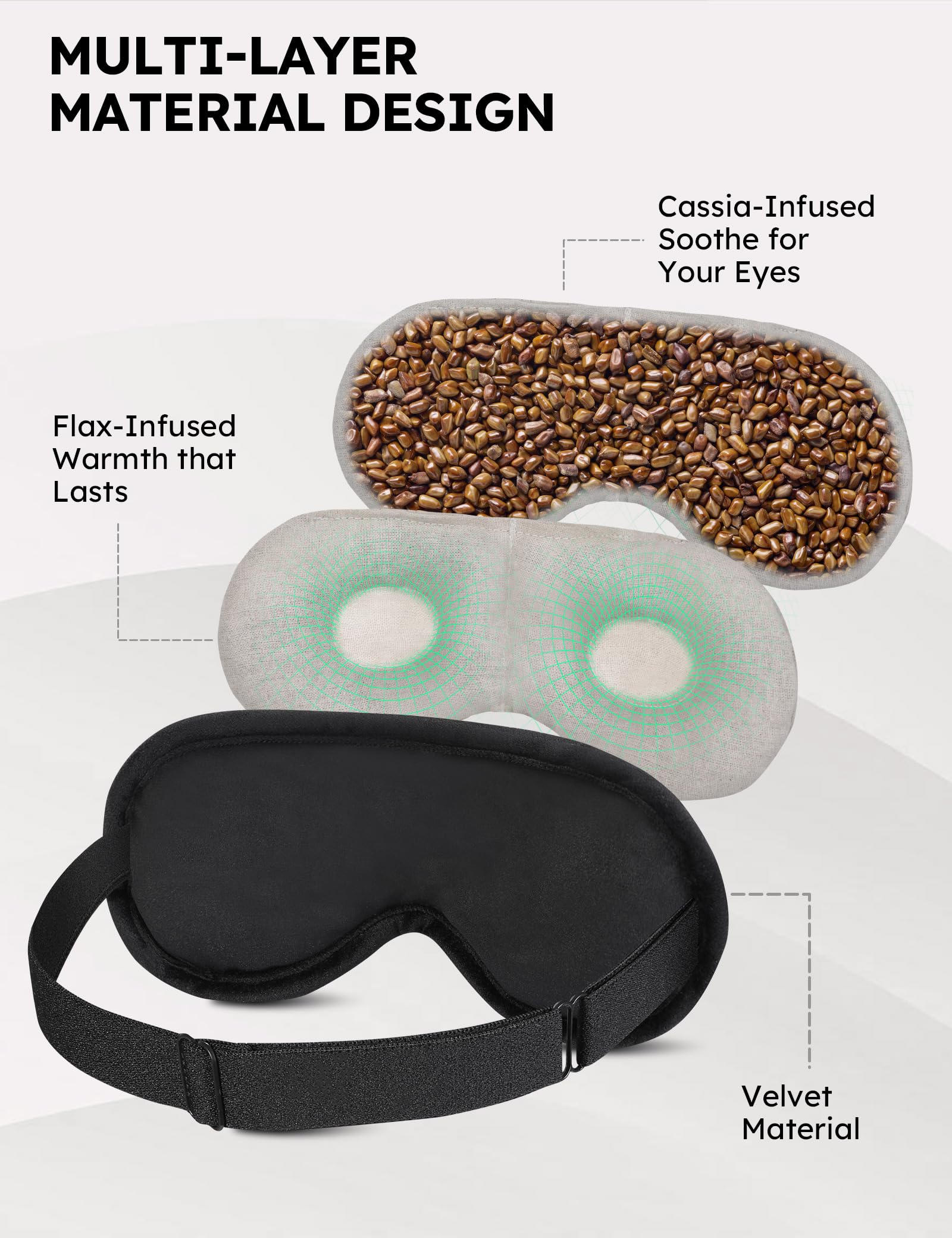 Snapklik.com : MUSICOZY Heated Eye Mask, Weighted Warm Compress For Dry ...