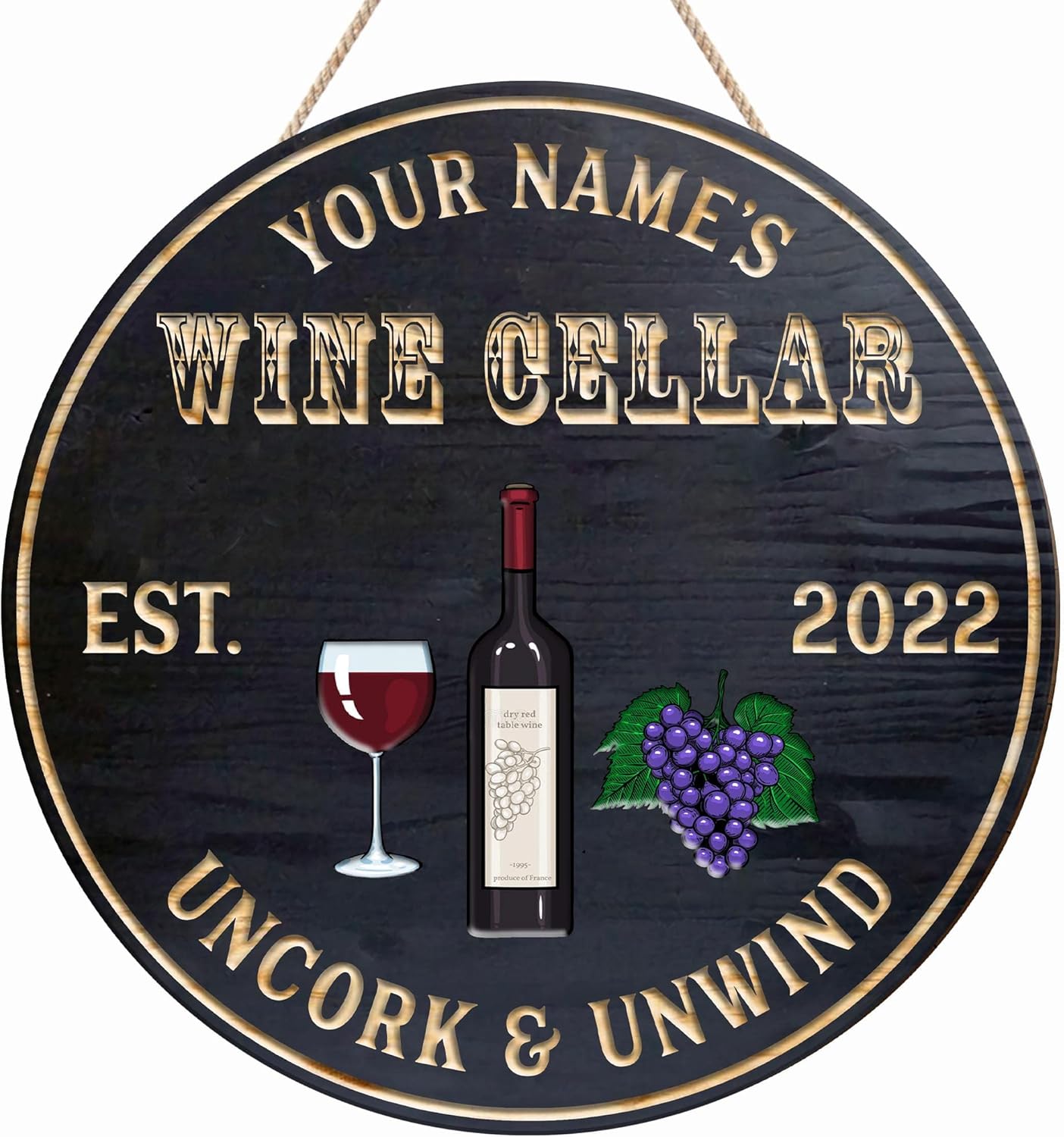 Amazon.com: Artsy Woodsy Custom Wine Cellar Wood Sign Wall Plaque ...