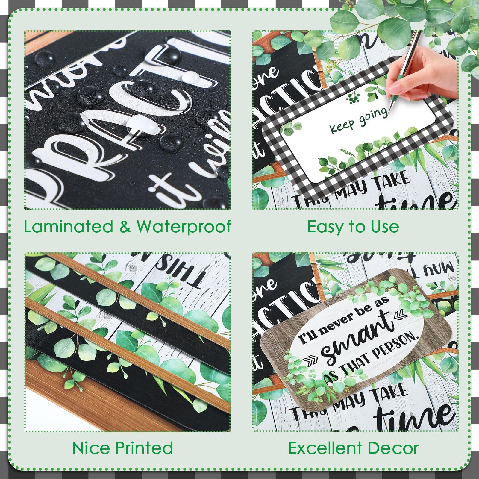 Better Together HOWAF 39pcs Eucalyptus Affirmation Station Bulletin ...