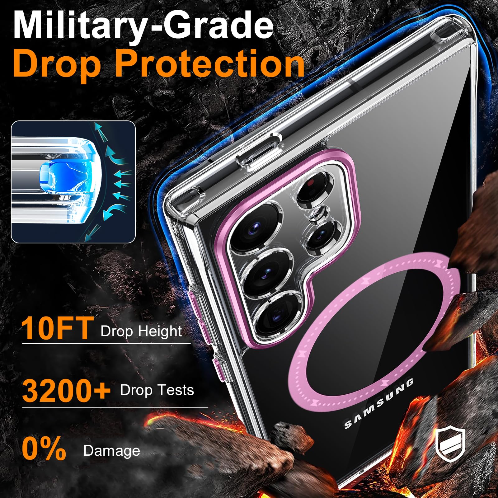 Snapklik.com : ANTSHARE For Samsung Galaxy S24 Ultra Case, Anti-Yellowing S24 Ultra Case