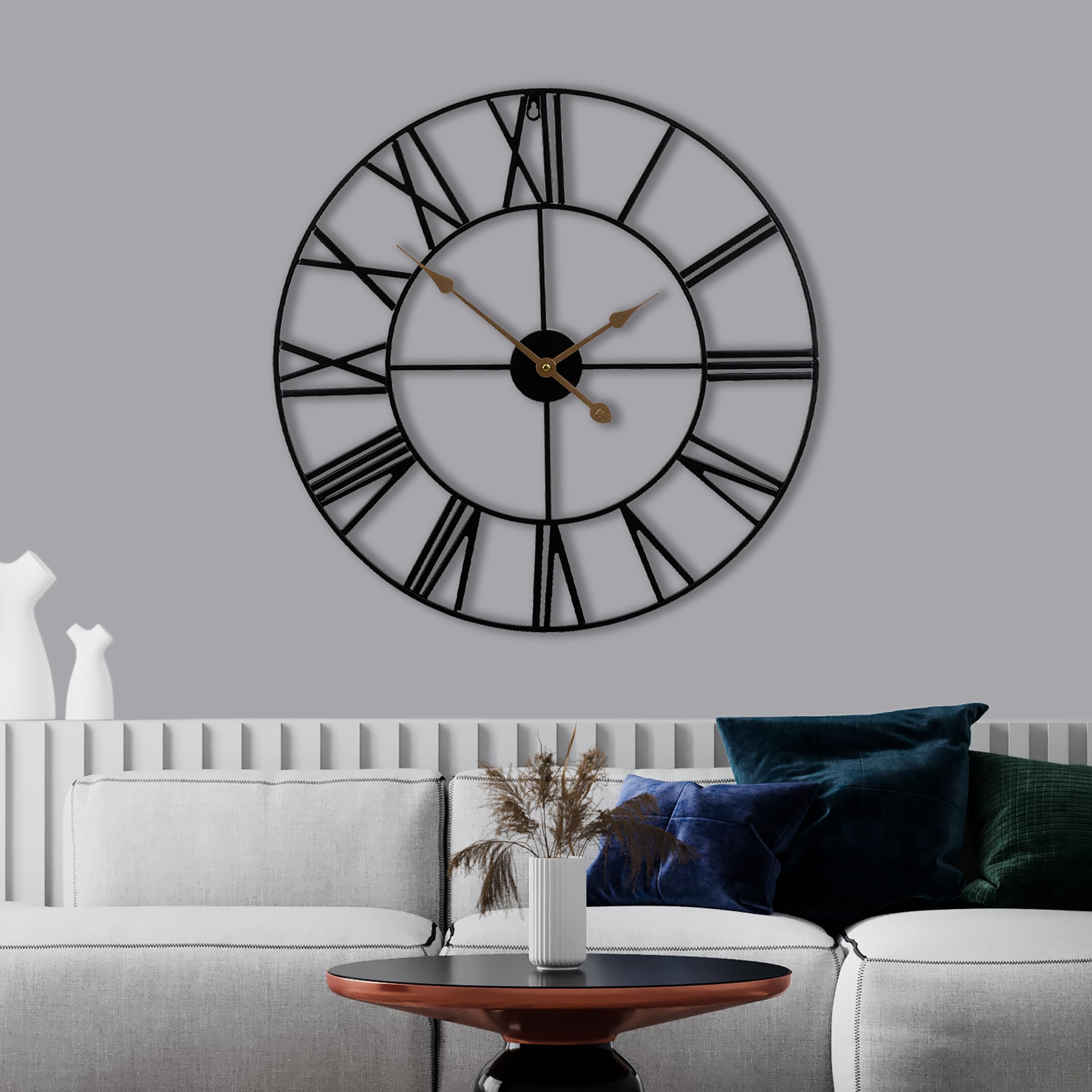 Reloj de Pared 80 cm Metalico Grande 80 centimetros Moderno Numeros ...