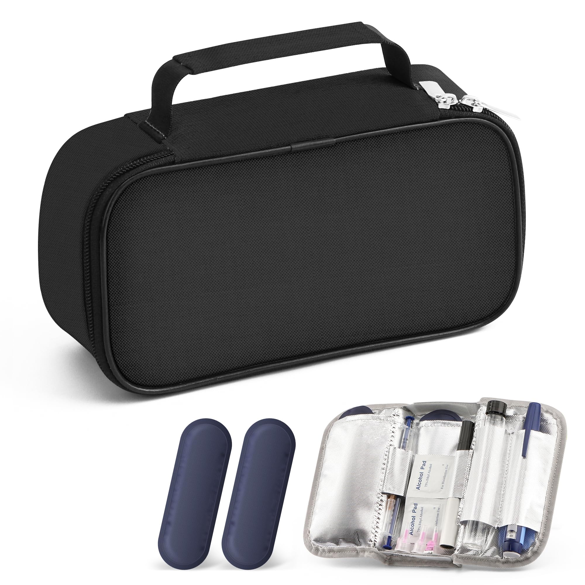 Insulin Travel Case with 2 Ice Pack, Insulated Diabetic Medication ...